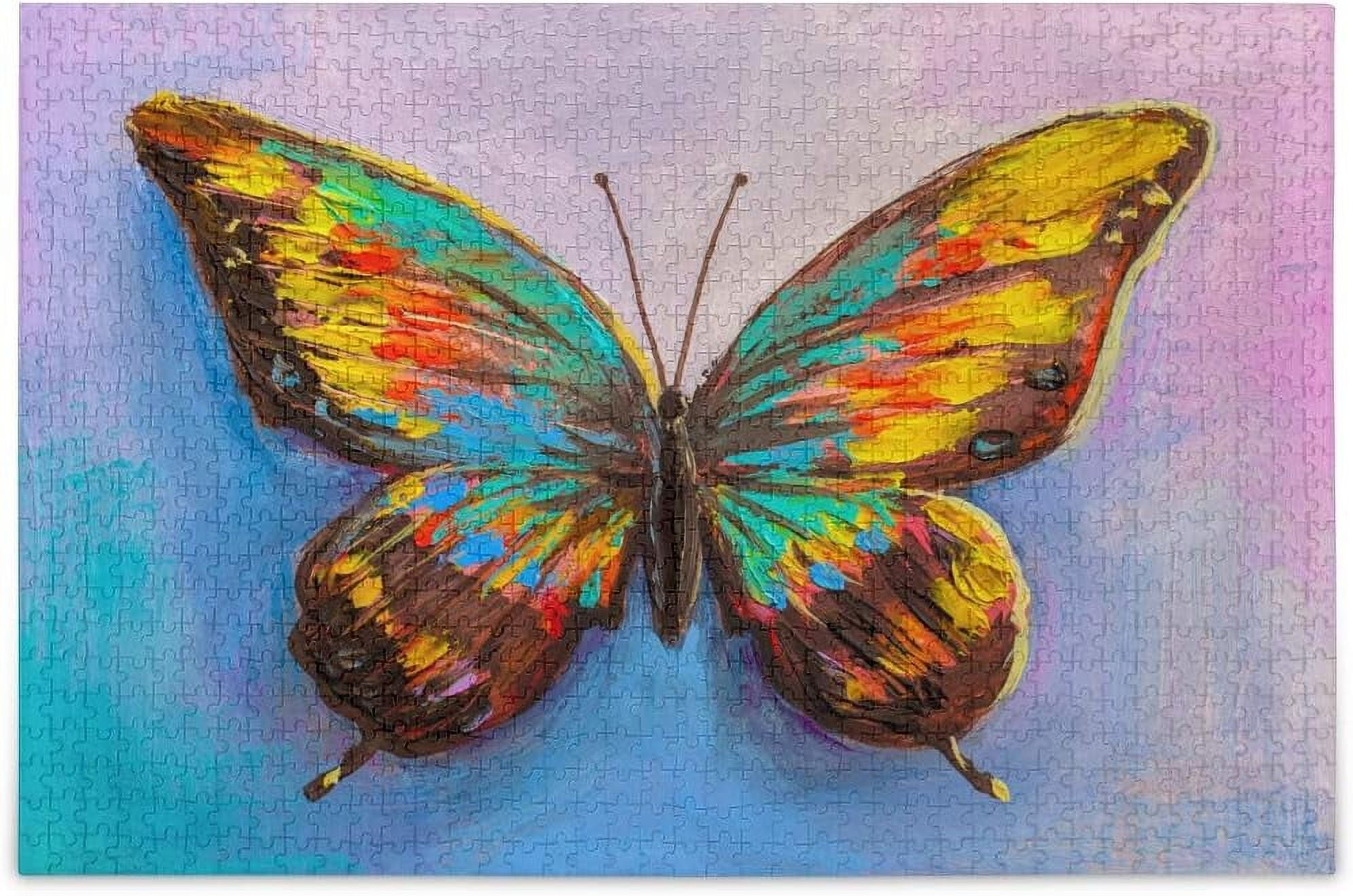Puzzles for Adults 1000 Piece Oil Painting Beautiful Butterfly Jigsaw ...