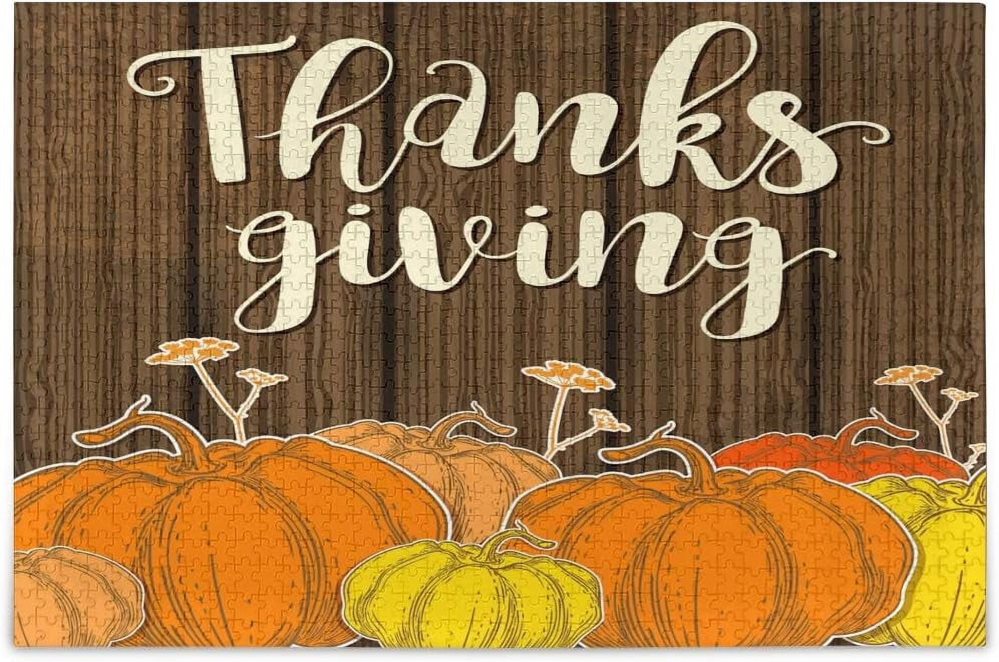 Puzzles for Adults 1000 Piece Thanksgiving Day Orange Yellow Pumpkins ...