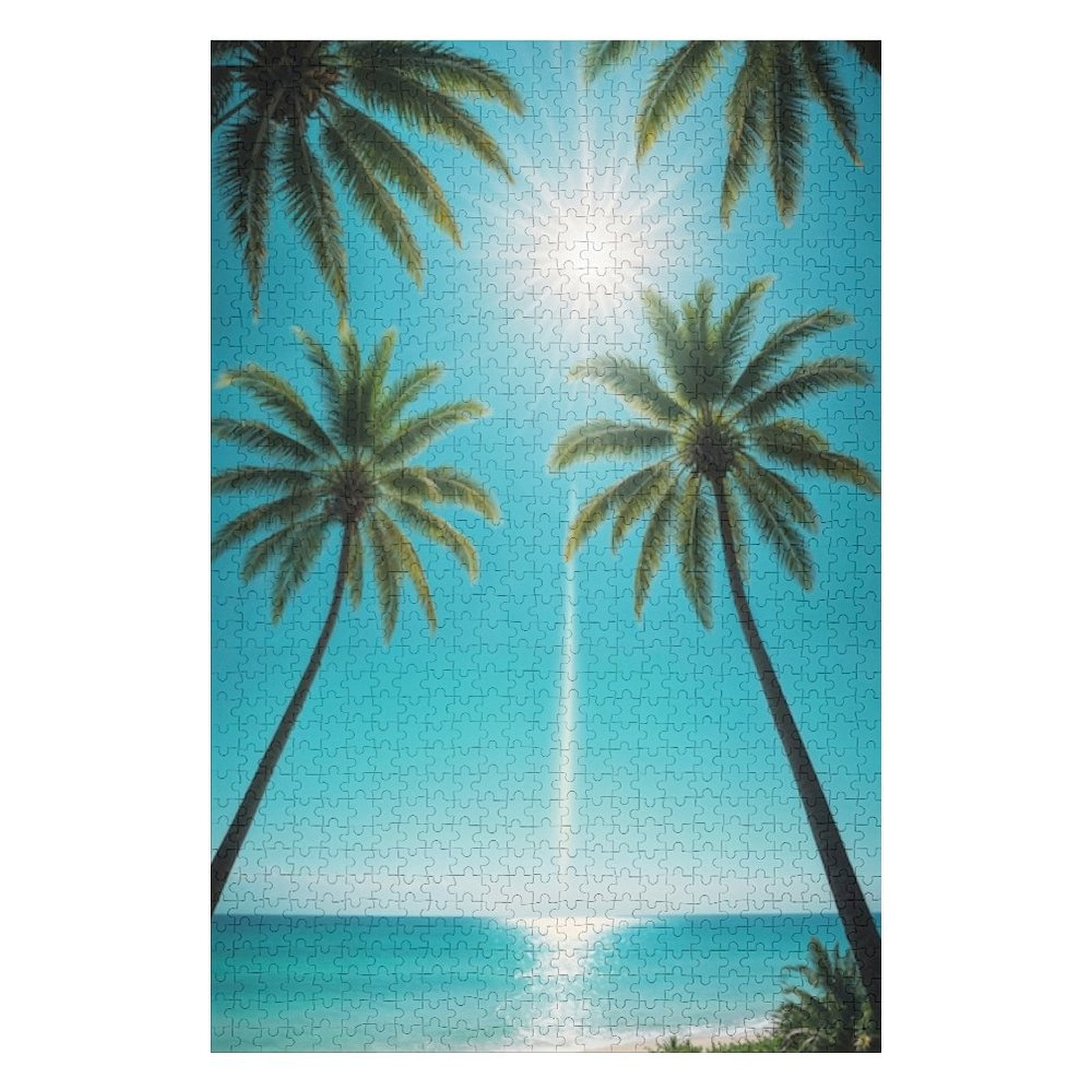 Puzzles for Adults 1000 Pieces - Beautiful Palm Tree Vivid Colors Funny ...