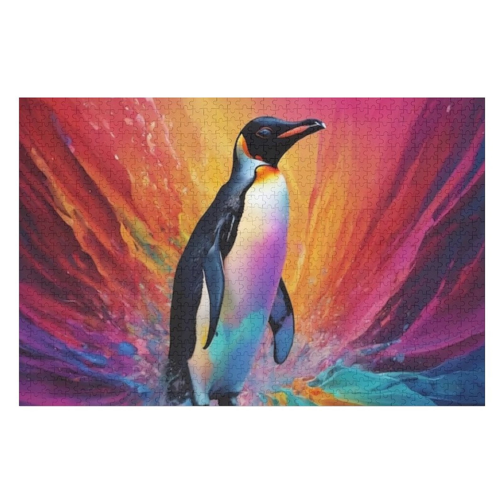 Puzzles for Adults 1000 Pieces - Brightly Colored Penguin Funny ...