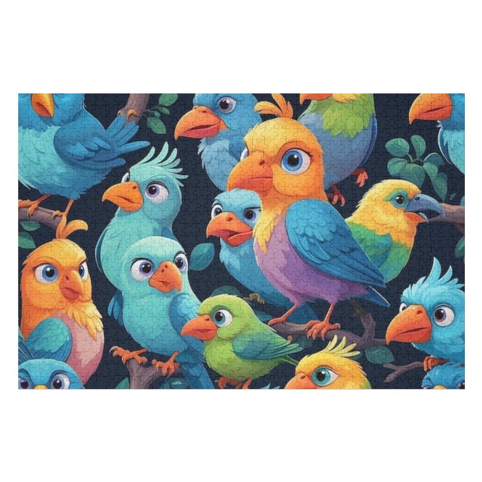 Puzzles for Adults 1000 Pieces - Cartoon Character Bird Funny Puzzle ...