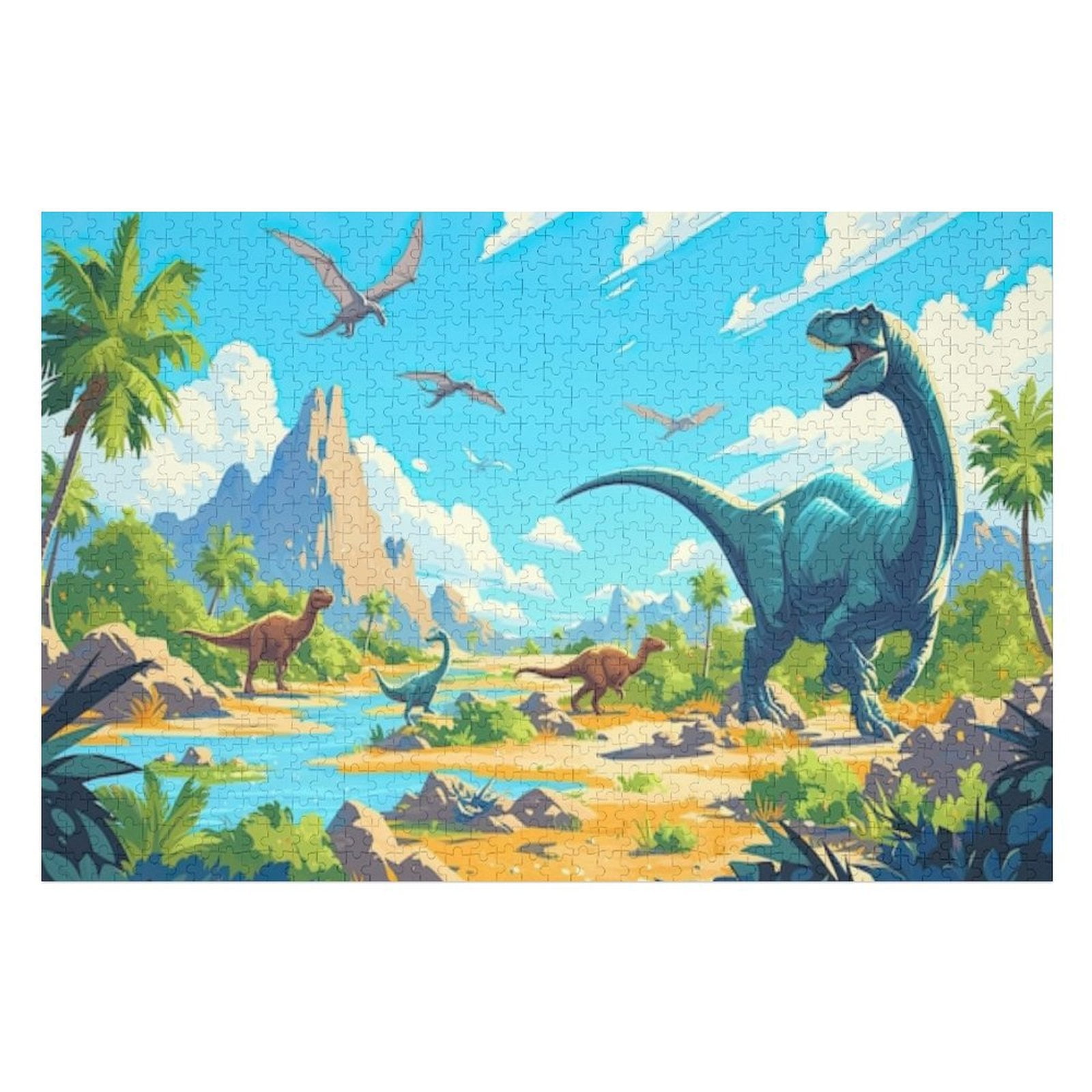 Puzzles for Adults 1000 Pieces - Cartoon Dinosaurs Funny Puzzle Unique ...