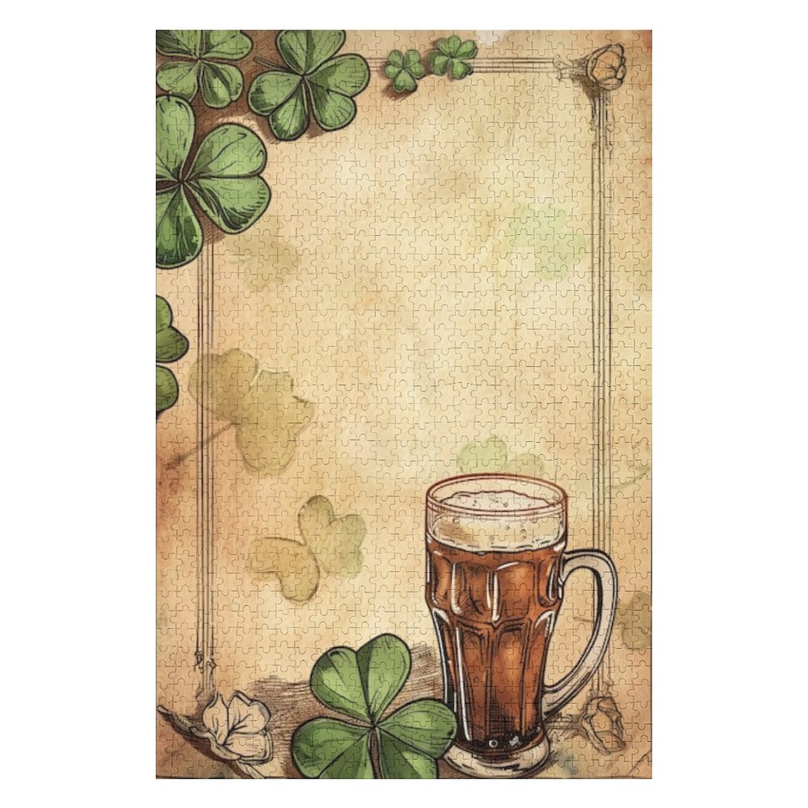 Puzzles for Adults 1000 Pieces - Clover Beer Funny Puzzle Learning ...