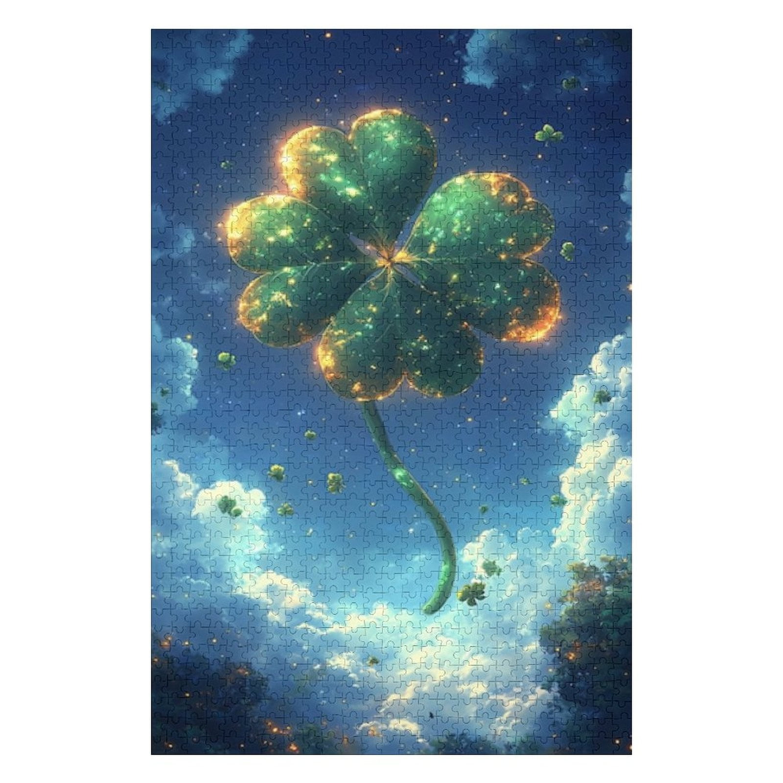 Puzzles for Adults 1000 Pieces - Clover That Is Flying Sky Funny Puzzle ...
