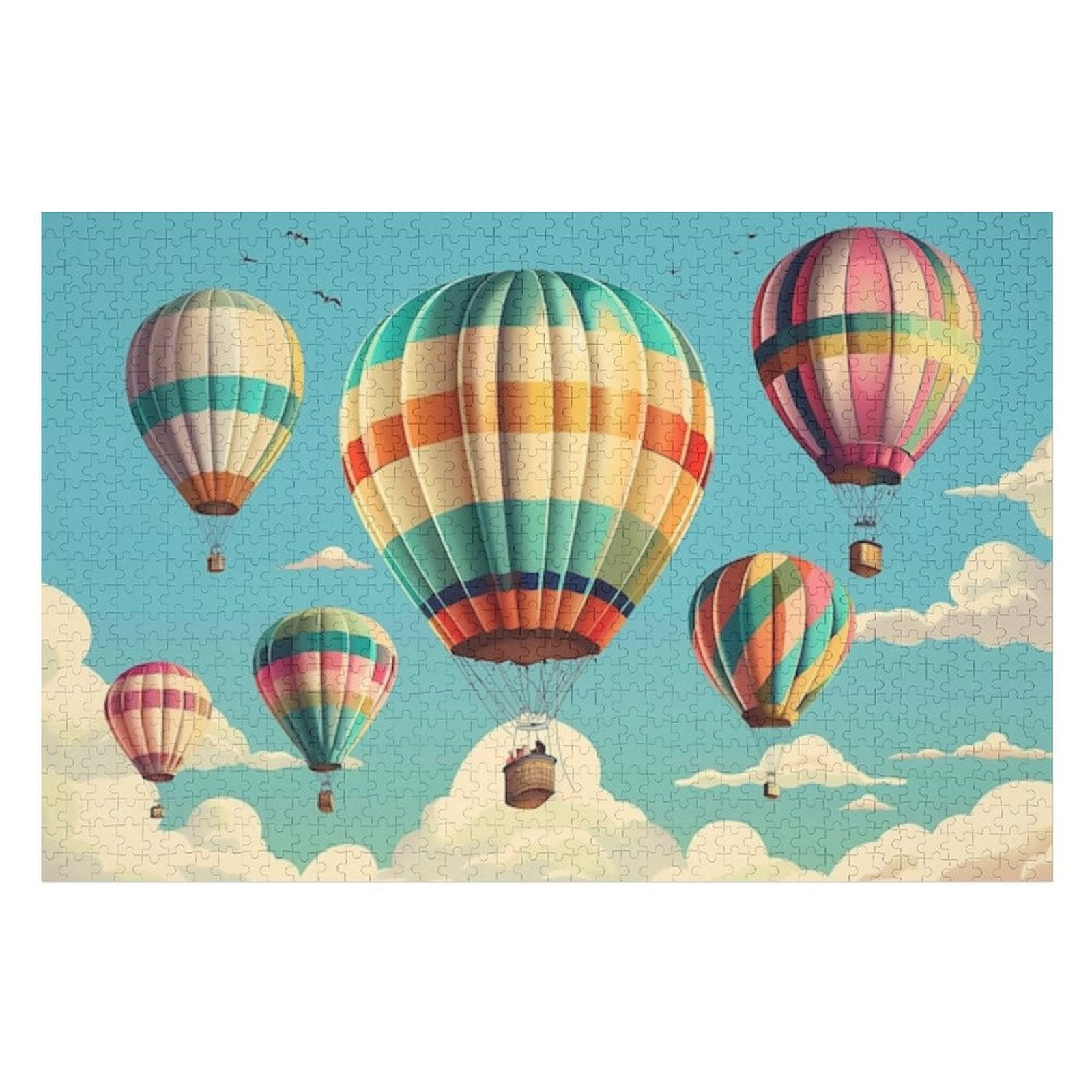 Puzzles for Adults 1000 Pieces - Colorful Hot Air Balloons Flying Sky ...