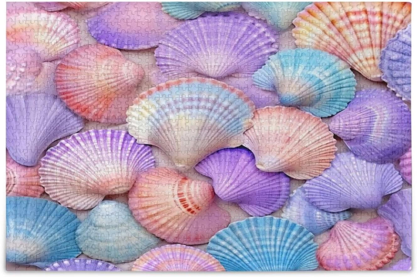 Puzzles for Adults 1000 Pieces - Colorful Shells Jigsaw Puzzle Family ...
