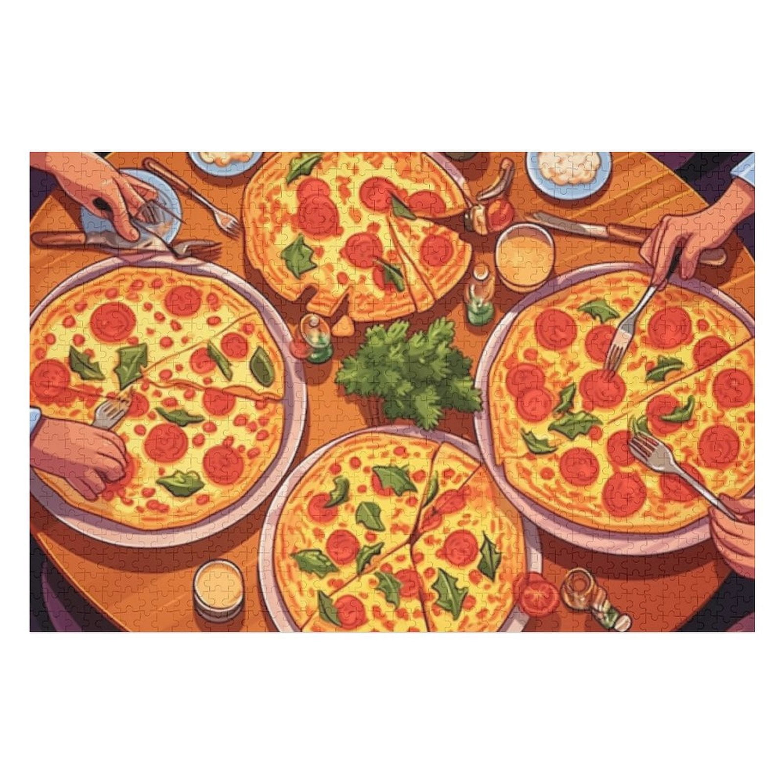 Puzzles for Adults 1000 Pieces - Dinner With Pizza People Eat Pizza ...