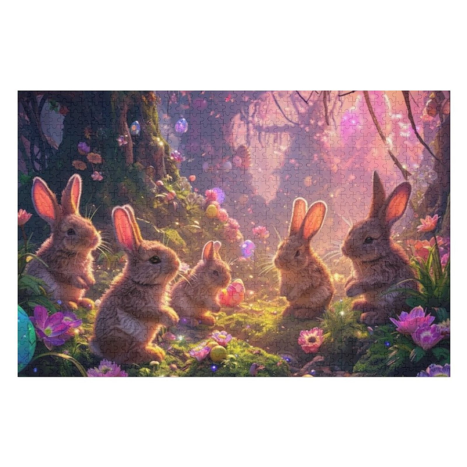 Puzzles for Adults 1000 Pieces - Easter Bunny Fantasy World Funny ...