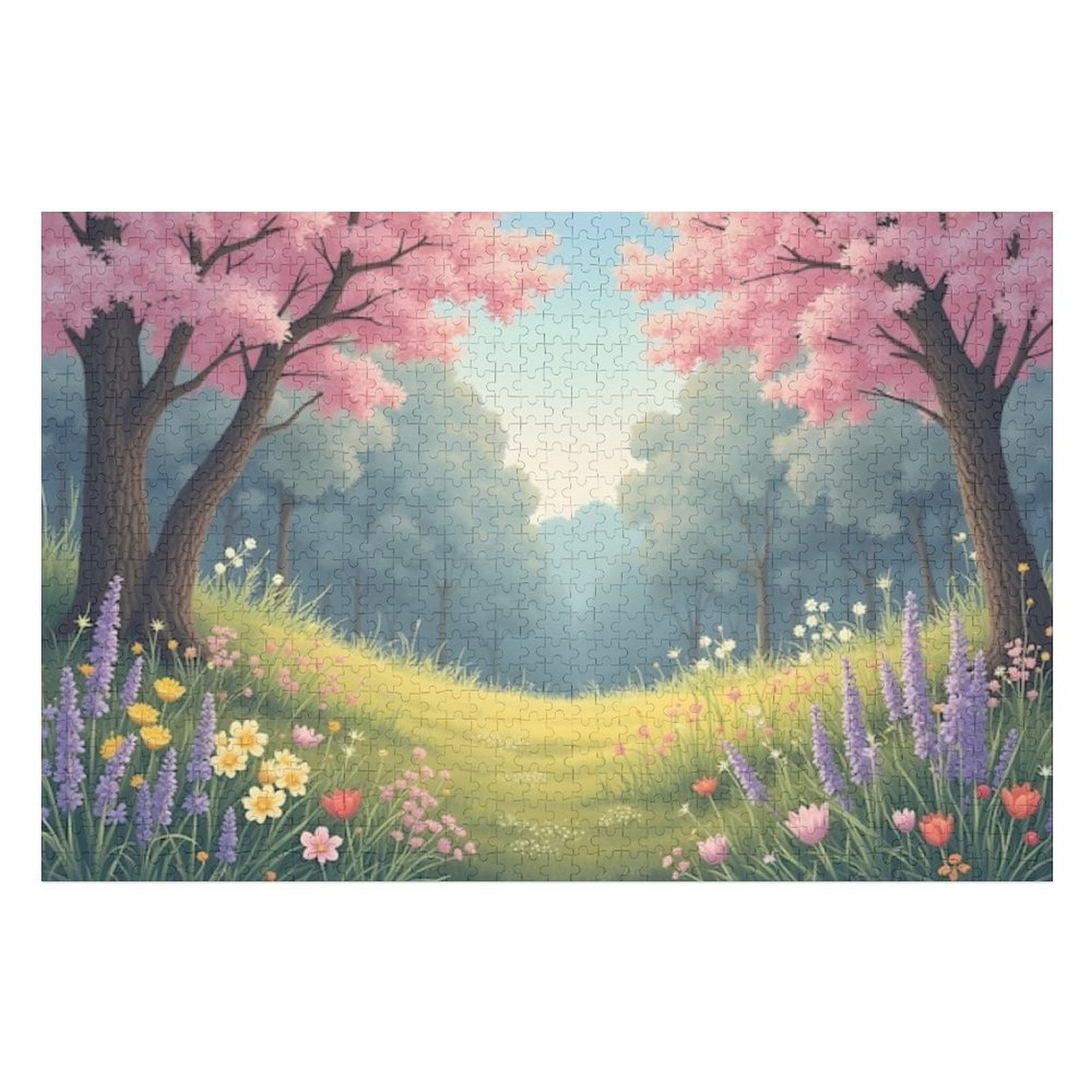 Puzzles for Adults 1000 Pieces - Enchanted Spring Forest Path Funny ...