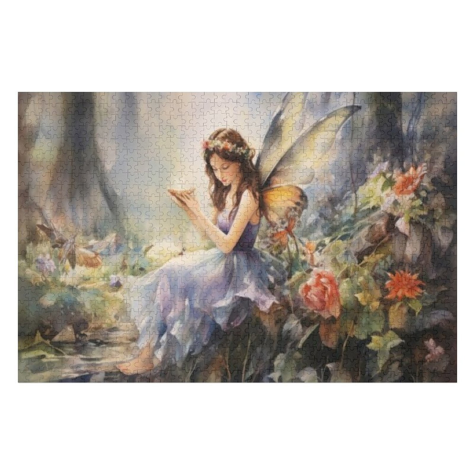 Puzzles for Adults 1000 Pieces - Enchanting Watercolor Fairy Funny ...