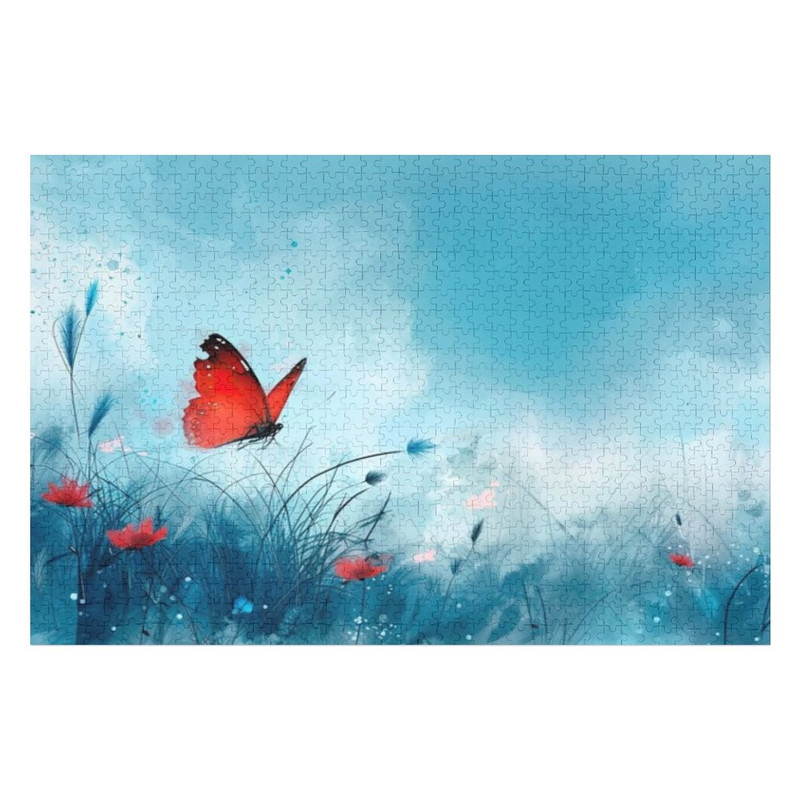 Puzzles for Adults 1000 Pieces - Fantasy Landscape With Butterfly Funny ...