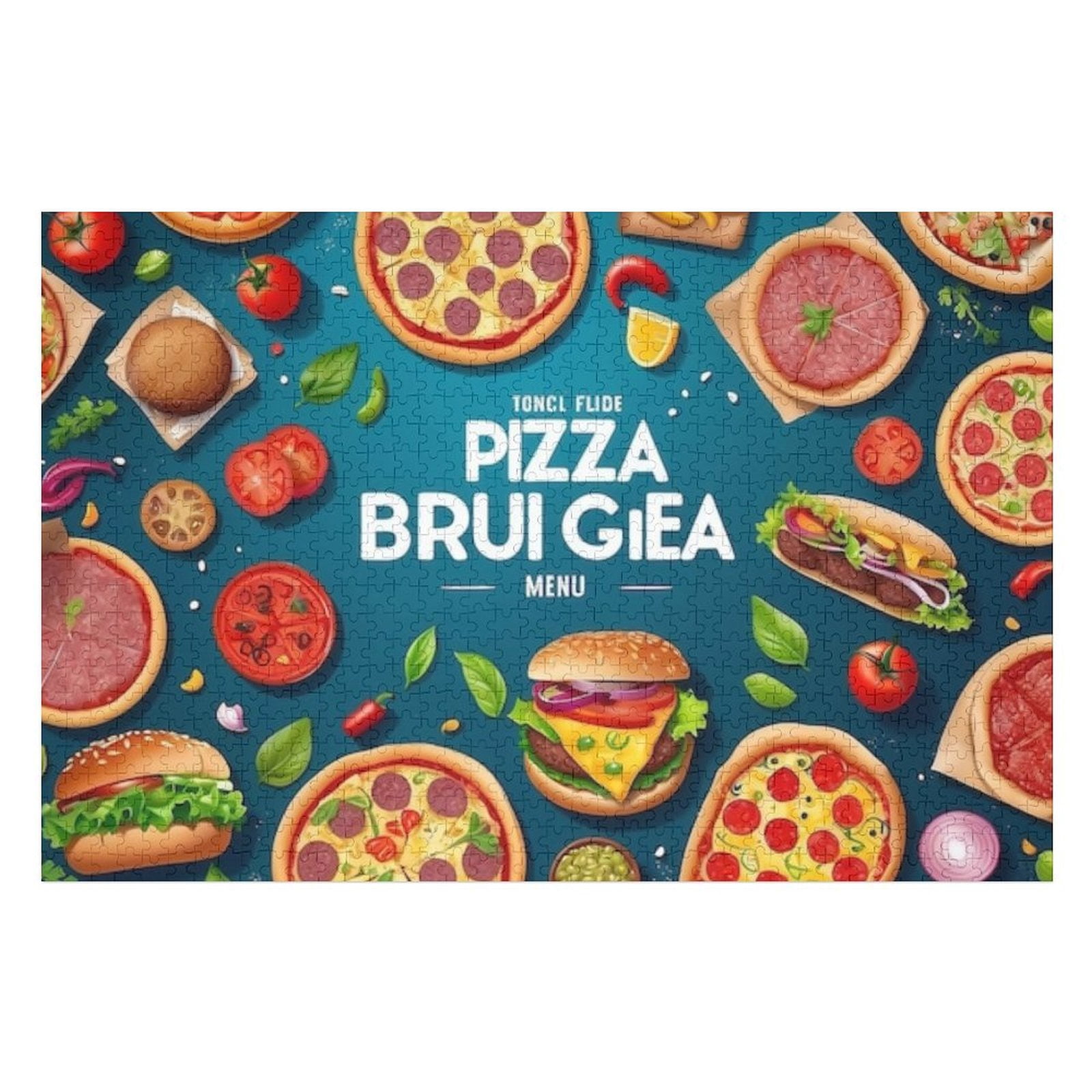 Puzzles for Adults 1000 Pieces - Fast Food Restaurant Menu Pizza Funny ...