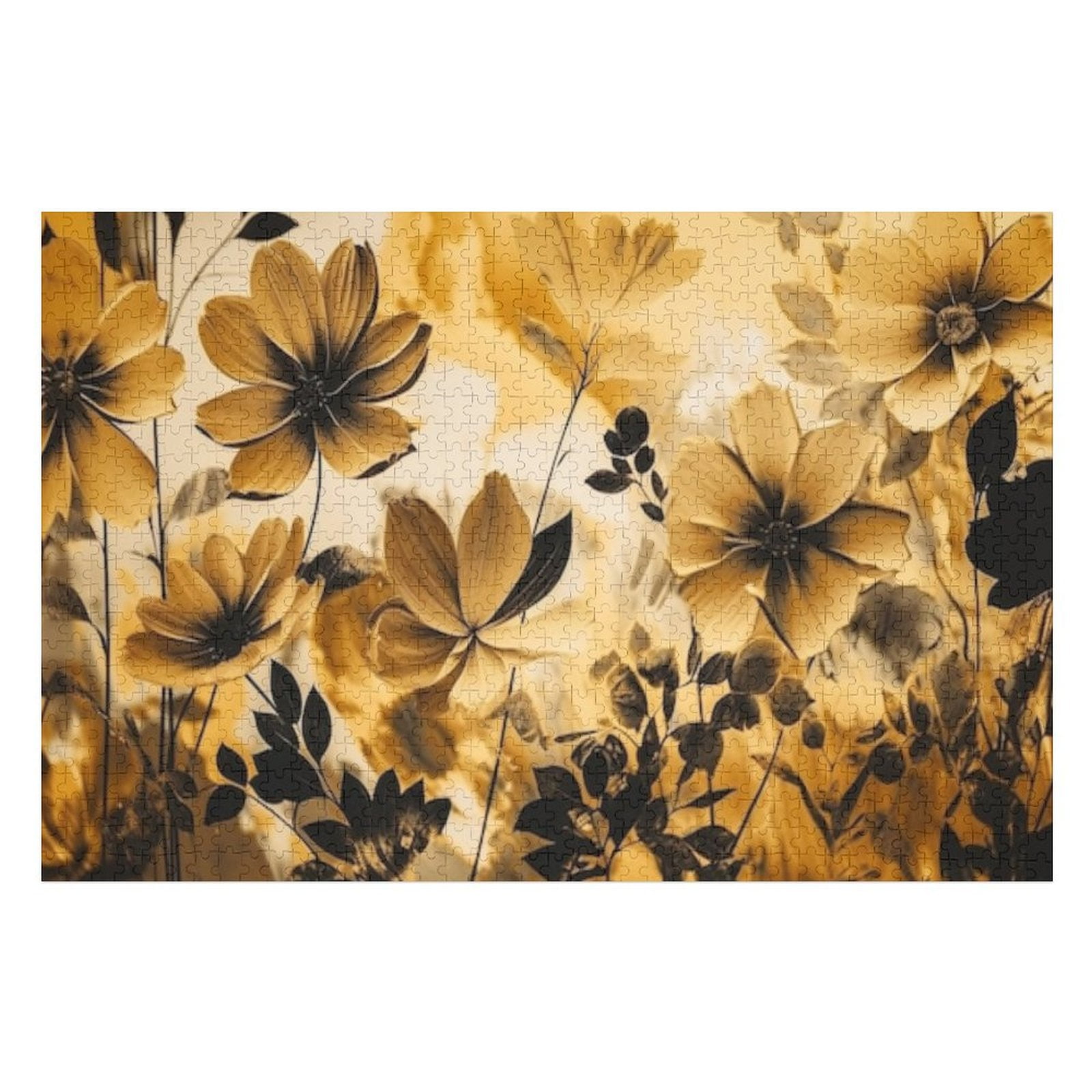 Puzzles for Adults 1000 Pieces - Floral Silhouette Funny Puzzle, Seek ...