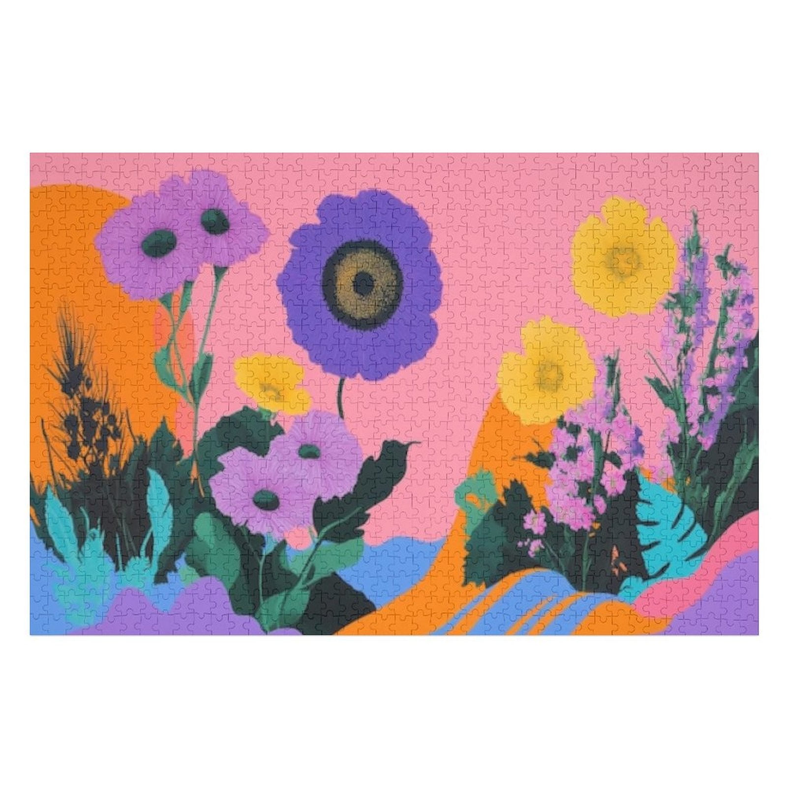 Puzzles for Adults 1000 Pieces - Floral With Colorful Abstract Perfect ...