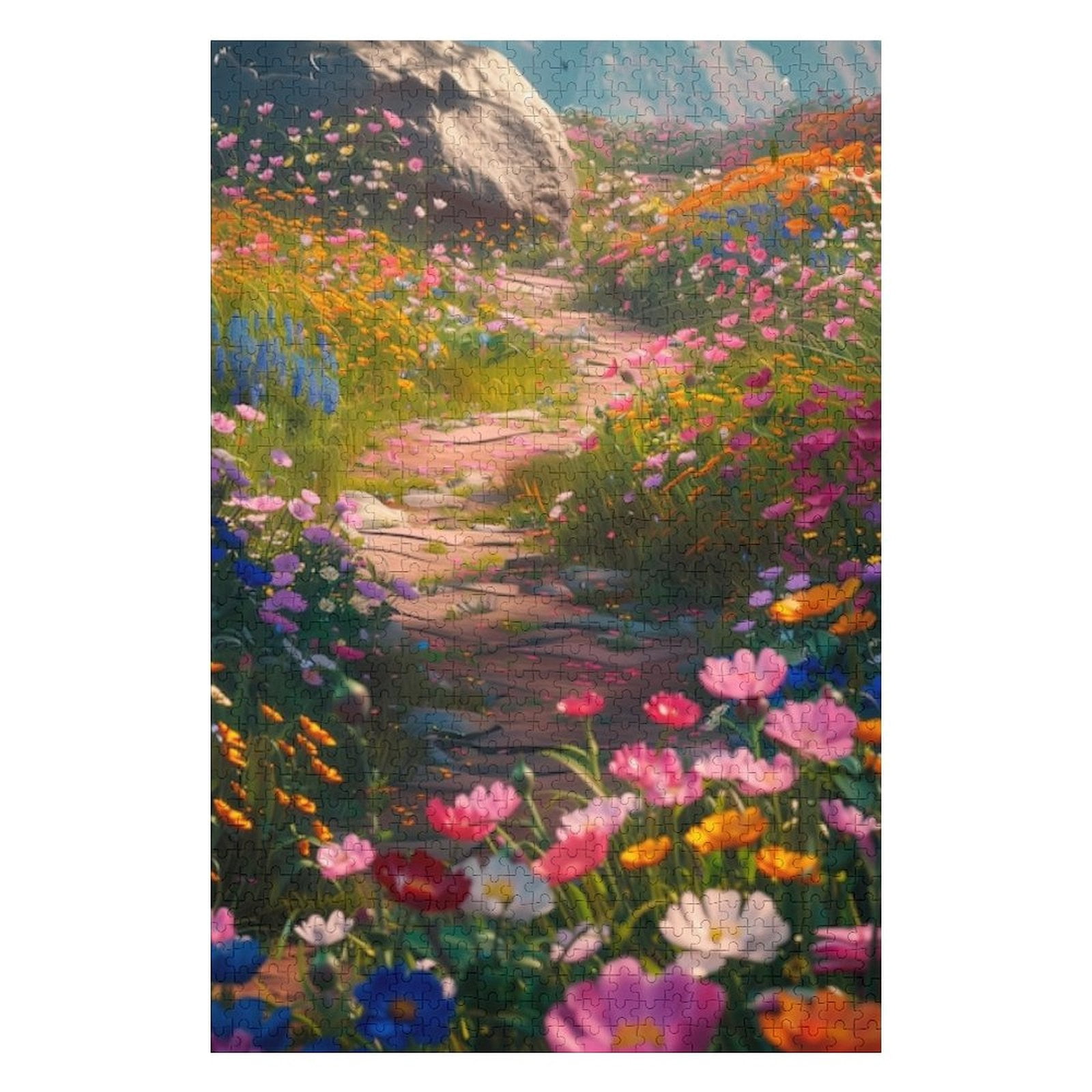 Puzzles for Adults 1000 Pieces - Flower Landscape Wooden Jigsaw Puzzle ...