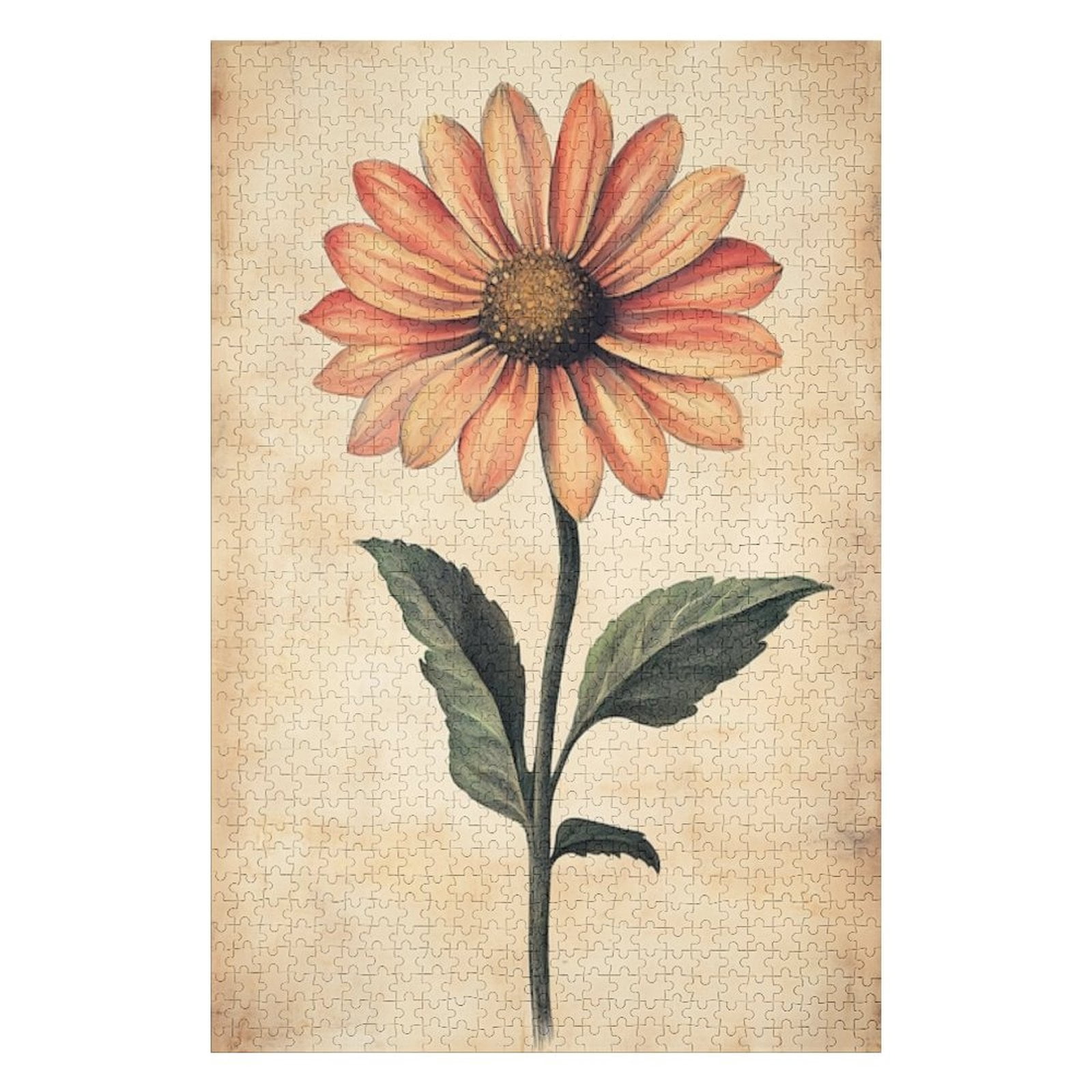 Puzzles for Adults 1000 Pieces - Flower With Stem Leaves Funny Puzzles ...