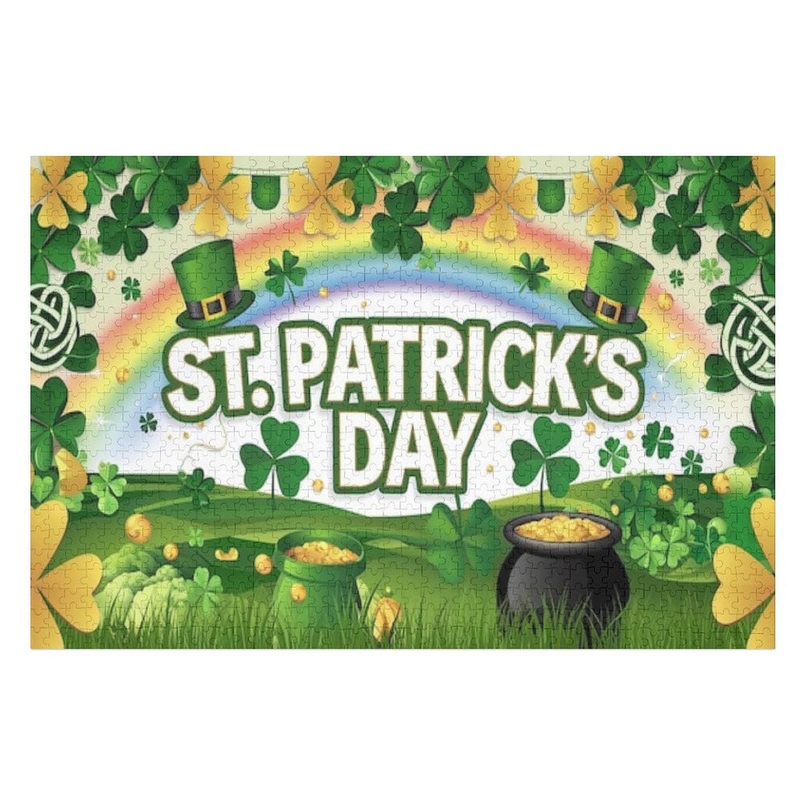 Puzzles for Adults 1000 Pieces - Irish Day With Clovers Puzzle Brain ...