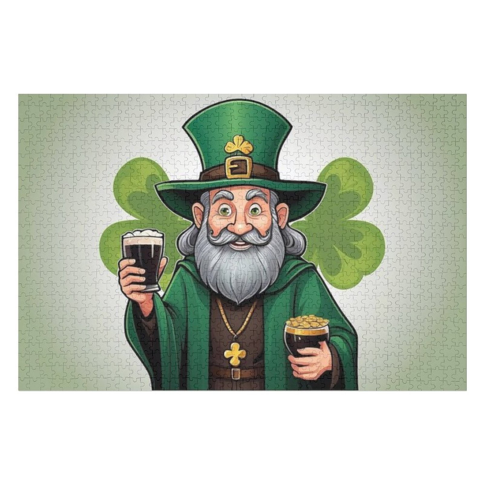 Puzzles for Adults 1000 Pieces - Irish Saint Patrick Cartoon Funny ...
