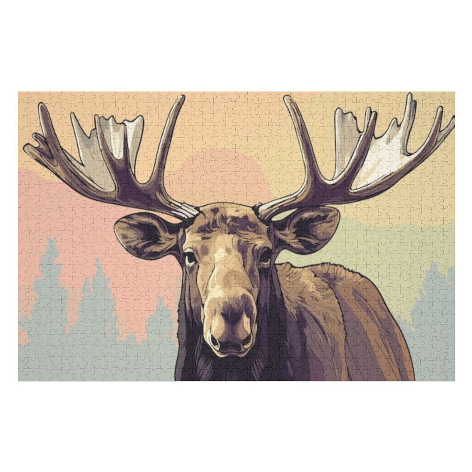 Puzzles for Adults 1000 Pieces - Majestic Moose With Impressive Antlers ...