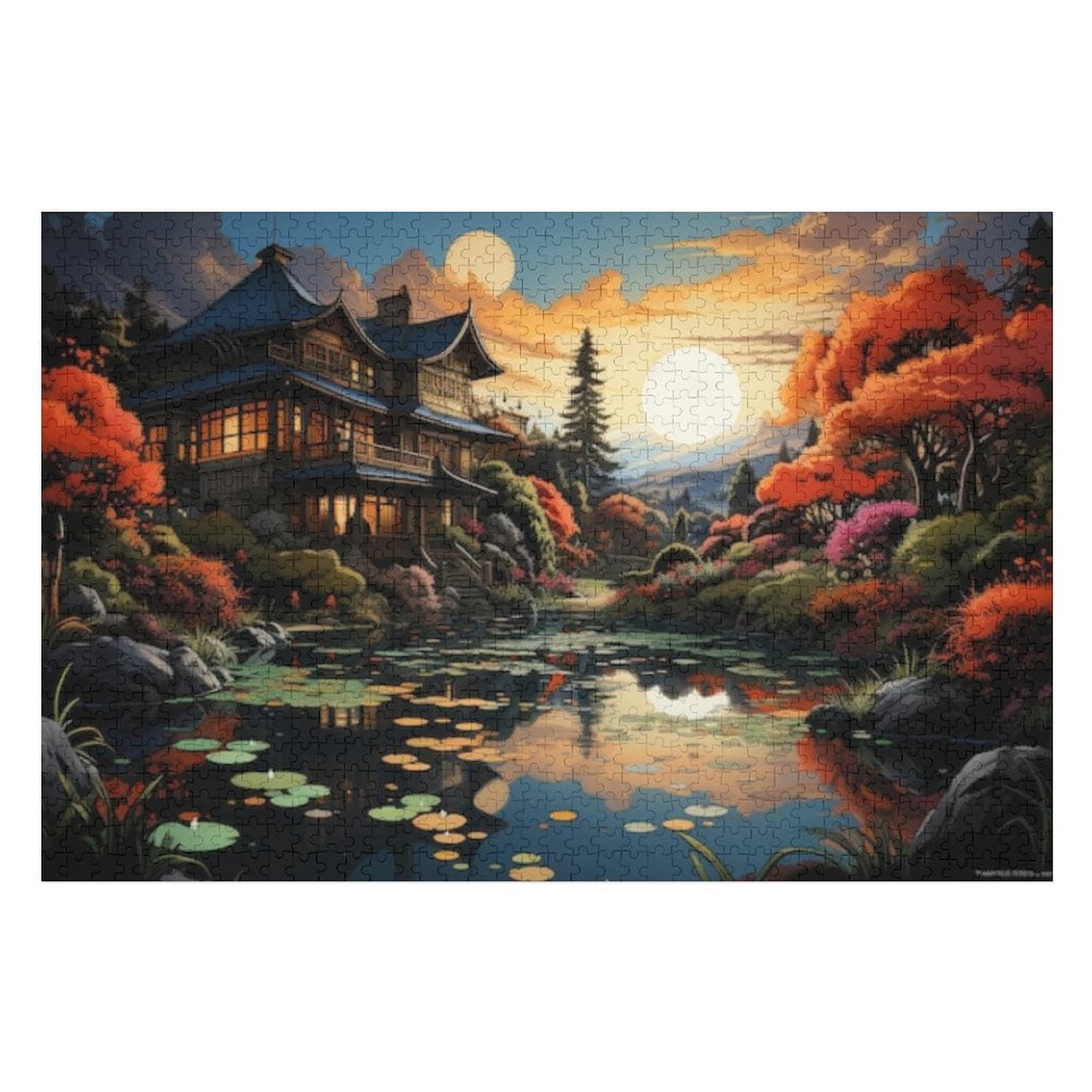 Puzzles for Adults 1000 Pieces - Outline House Funny Puzzle Unique ...