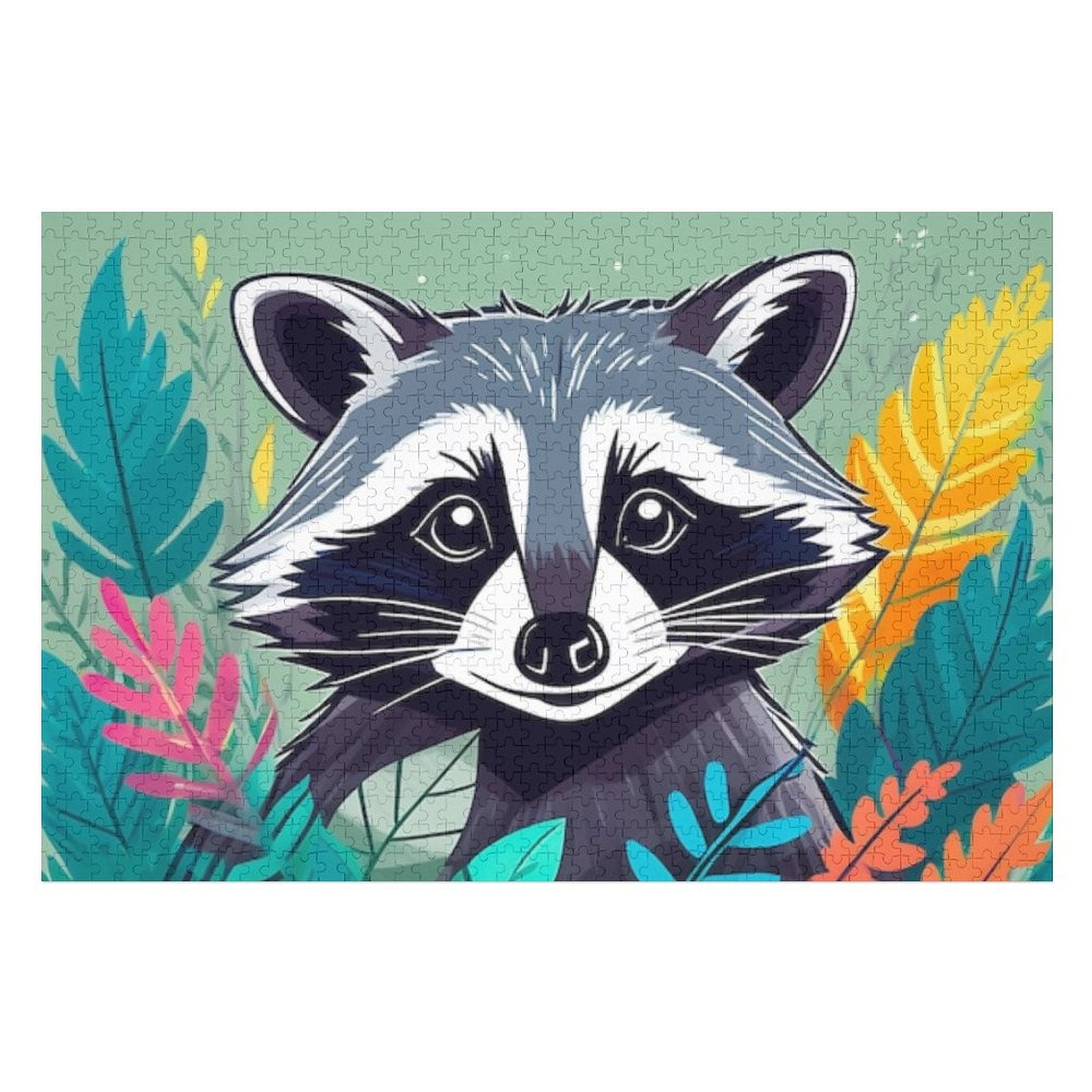 Puzzles for Adults 1000 Pieces - Raccoon Grass Funny Challenging Puzzle ...