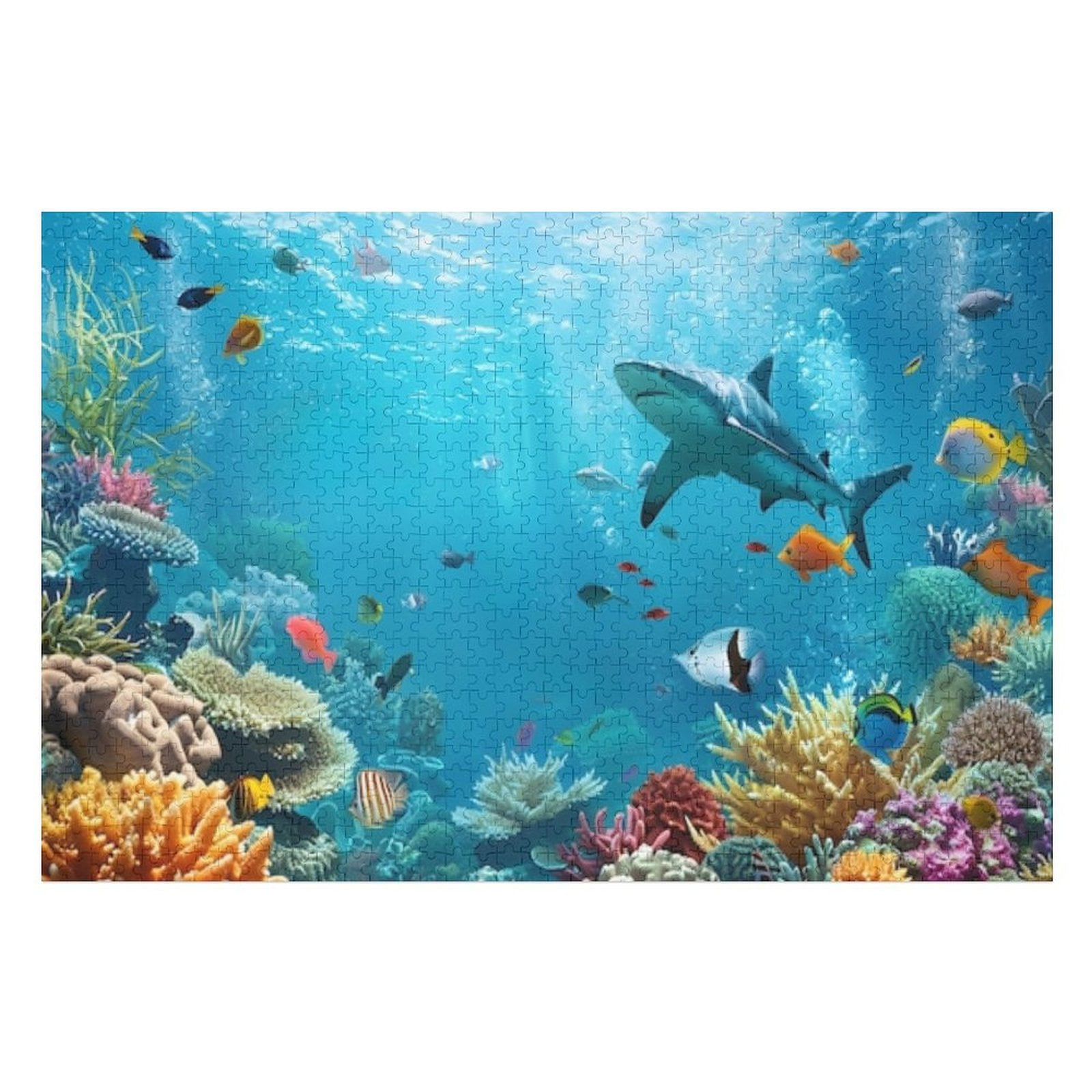 Puzzles for Adults 1000 Pieces - Shark Ocean Unique Artwork Jigsaw ...