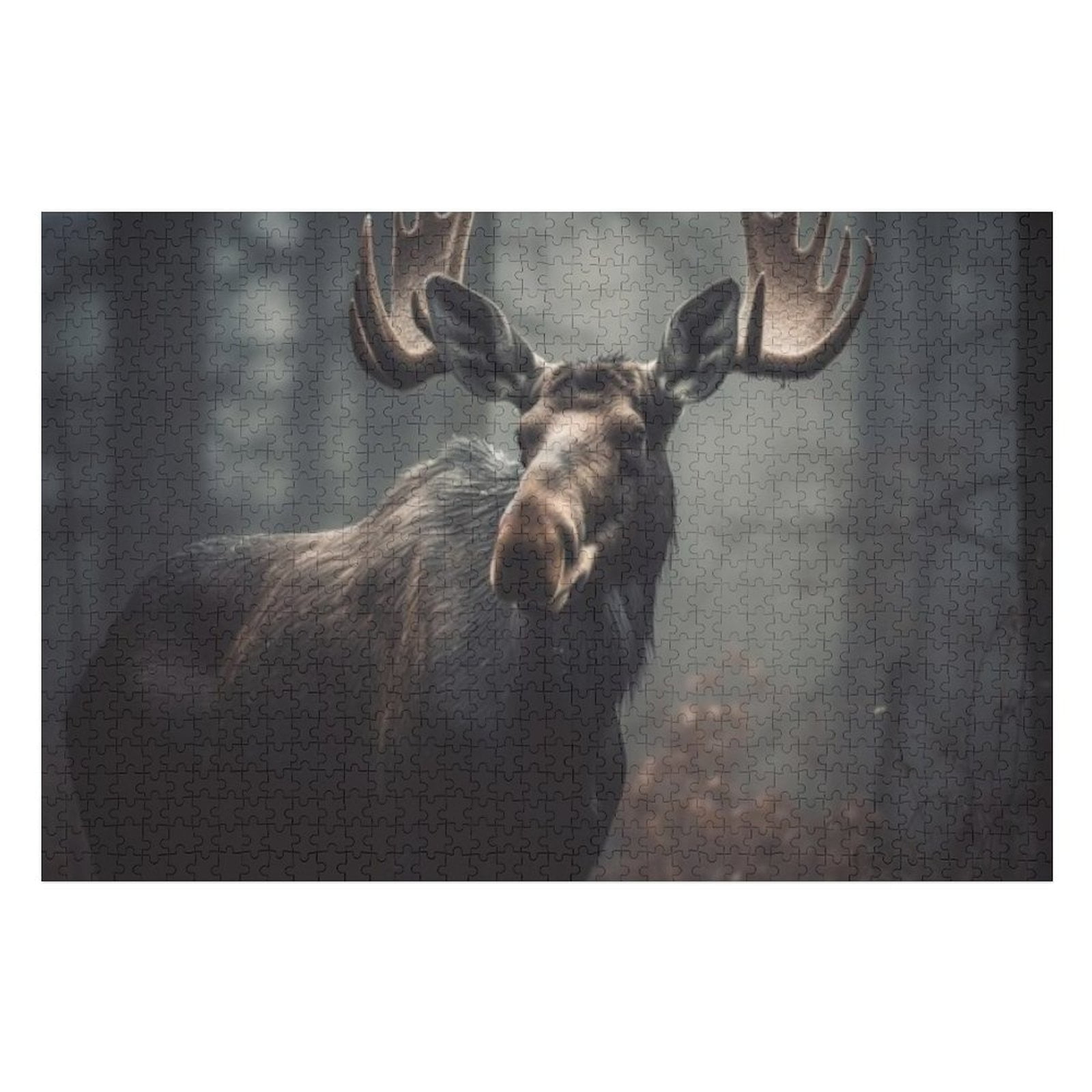 Puzzles for Adults 1000 Pieces - Stag Fur Stands Out Tranquil Forest ...