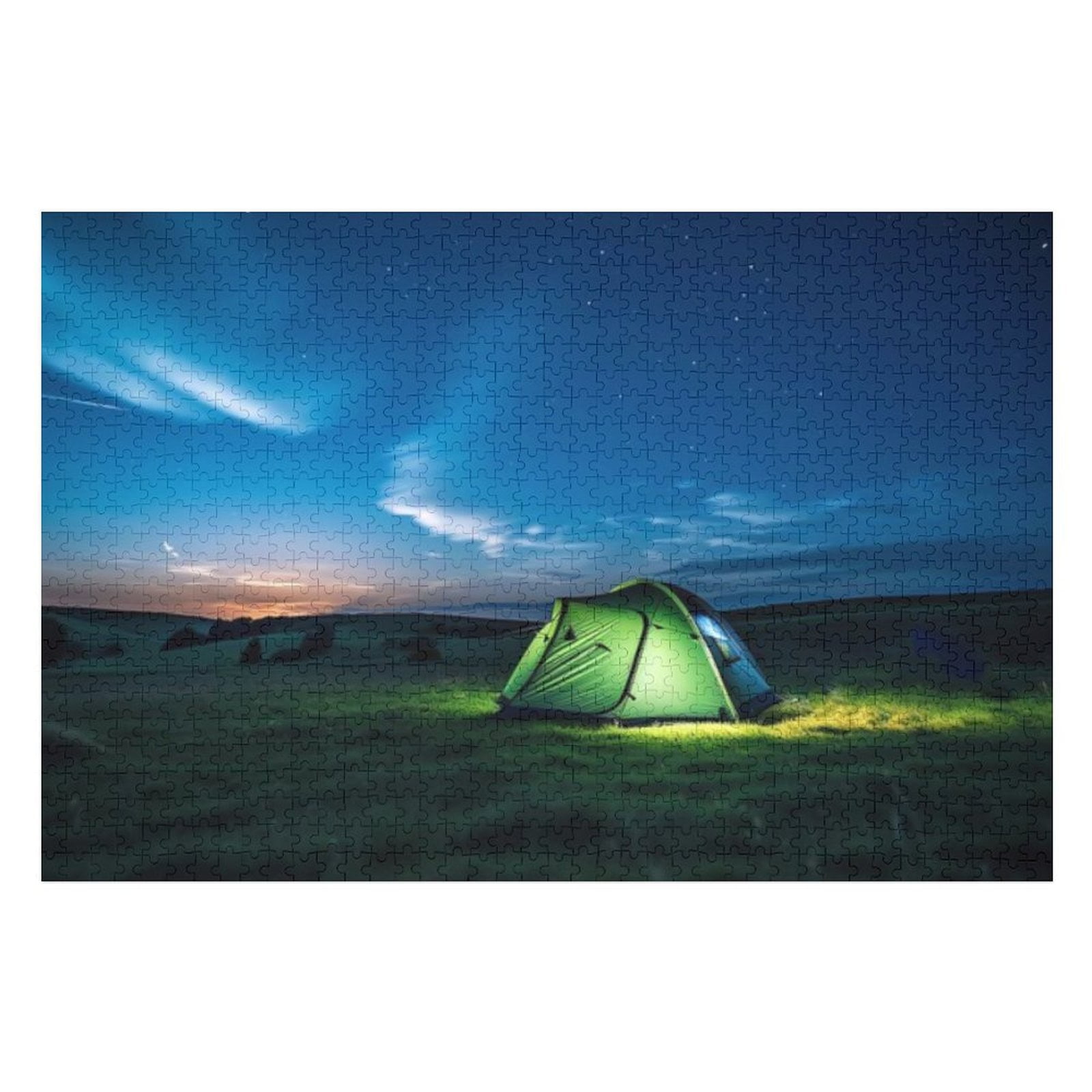Puzzles for Adults 1000 Pieces - Tent Outdoor Blue Sky Funny ...