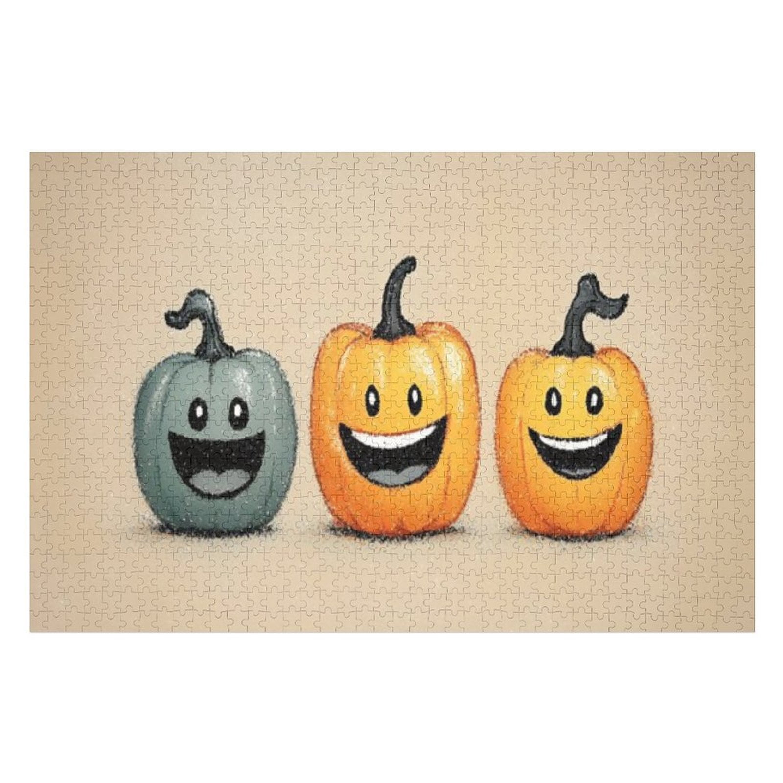 Puzzles for Adults 1000 Pieces - Three Smiling Pumpkins Funny Boxed ...