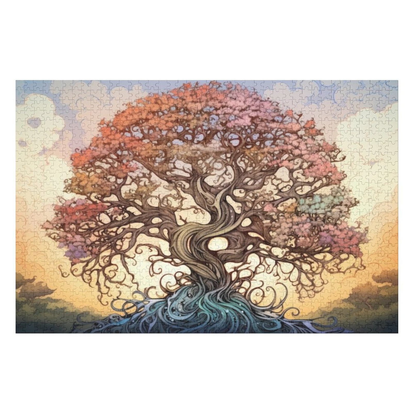 Puzzles for Adults 1000 Pieces - Tree With Sinuous Flowing Branches ...