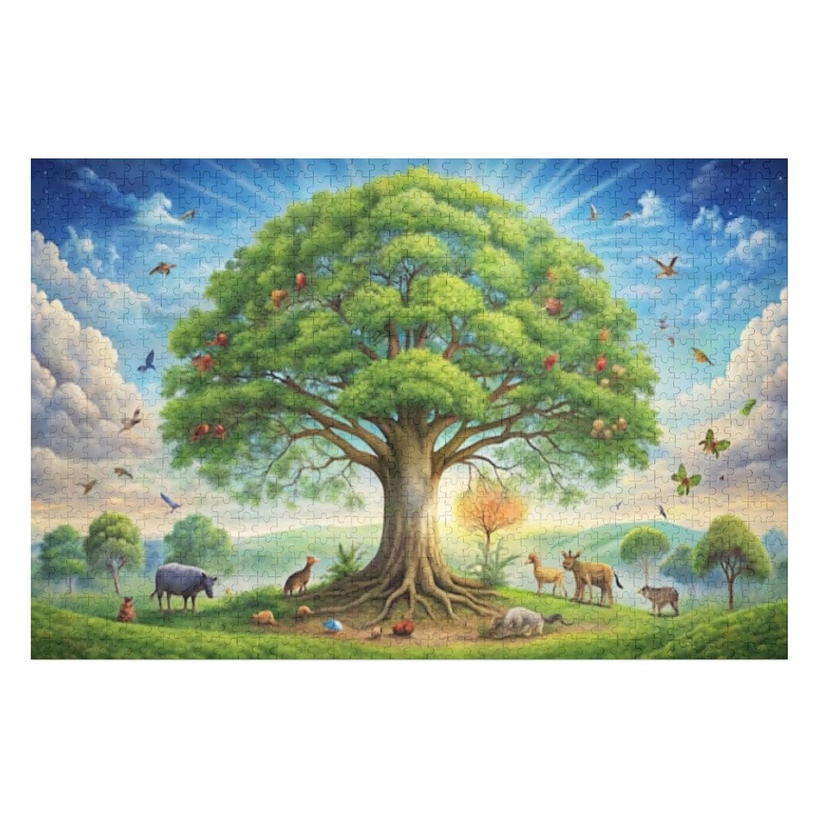 Puzzles for Adults 1000 Pieces - Tree With Sun Shining Through It ...