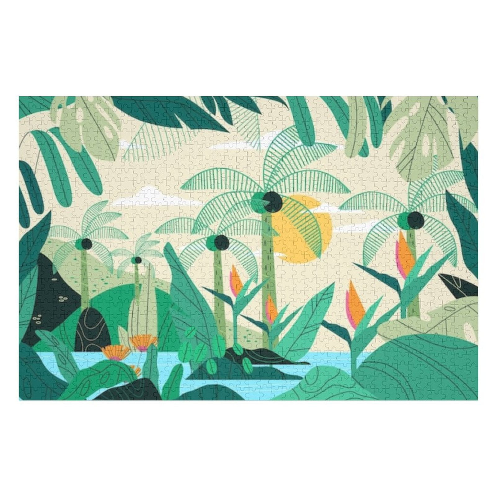 Puzzles for Adults 1000 Pieces - Tropical Leaves Funny Puzzles Poster ...