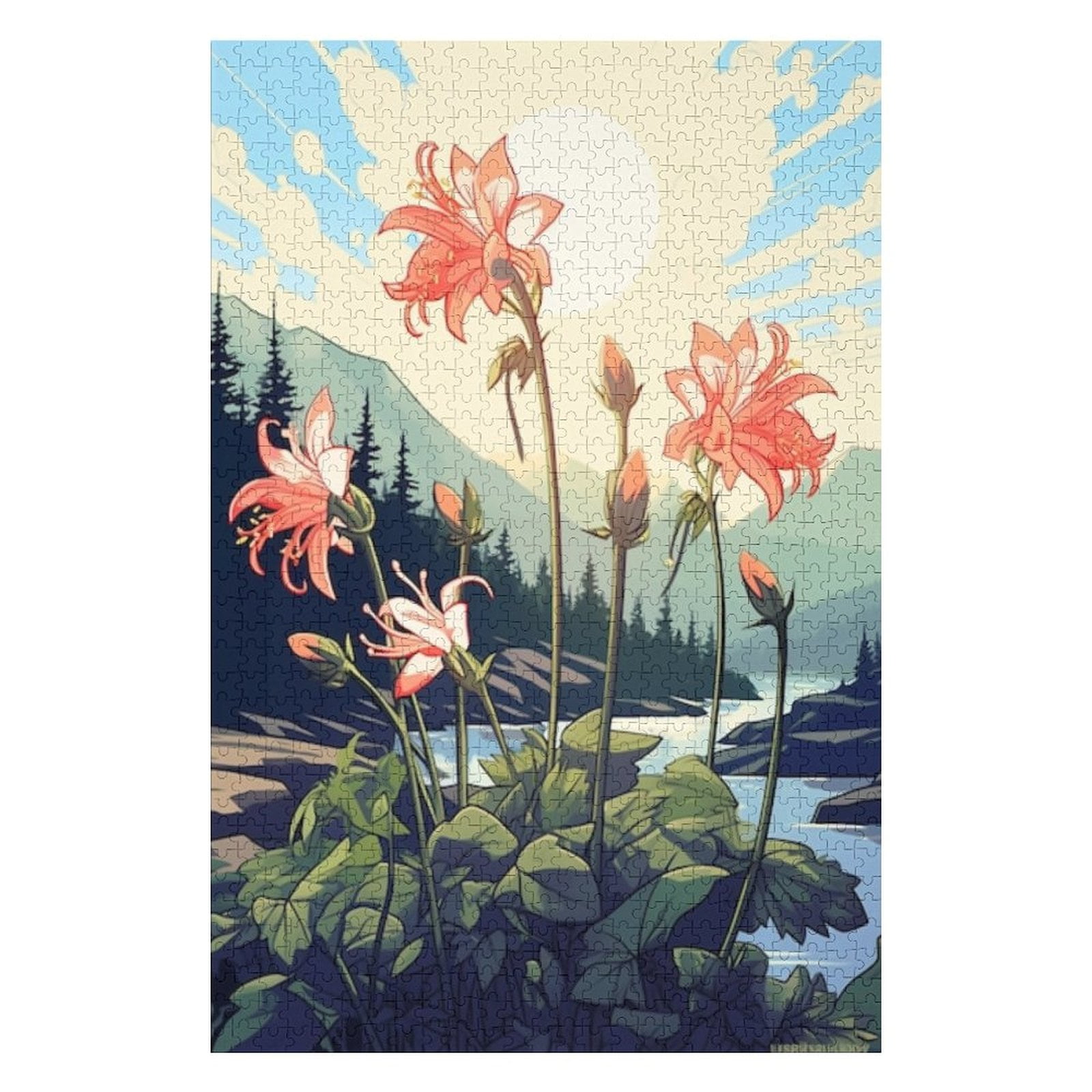 Puzzles for Adults 1000 Pieces - Two Flowers That Are Growing Grass By ...