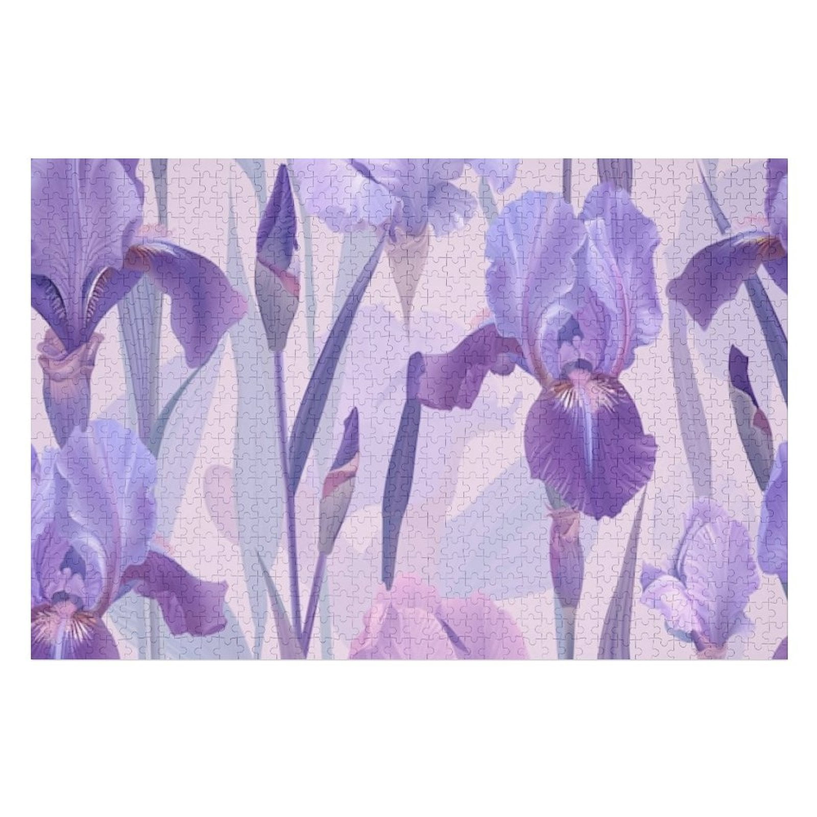 Puzzles for Adults 1000 Pieces - Violet Irises Soft Lilac Funny Puzzles ...