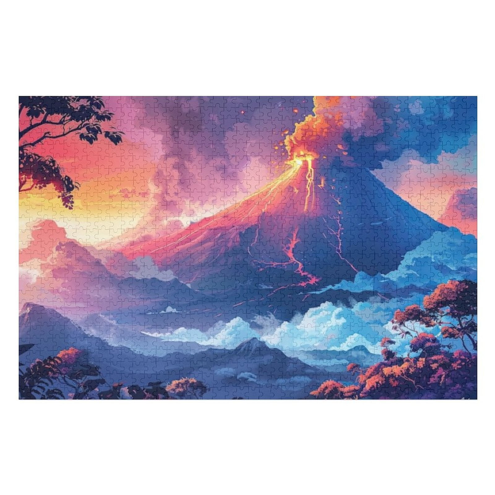 Puzzles for Adults 1000 Pieces - Volcano Funny Boxed Puzzles,Challenging and Relaxing Gifts Idea ...