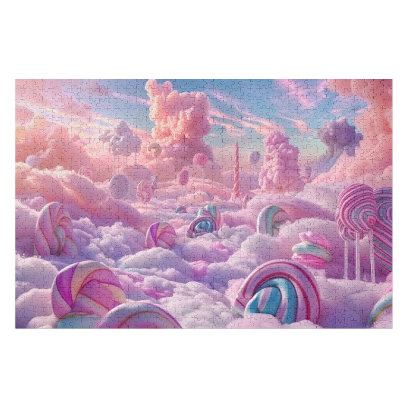 Puzzles for Adults 1000 Pieces - Wonderland Colorful Pastel Candy ...