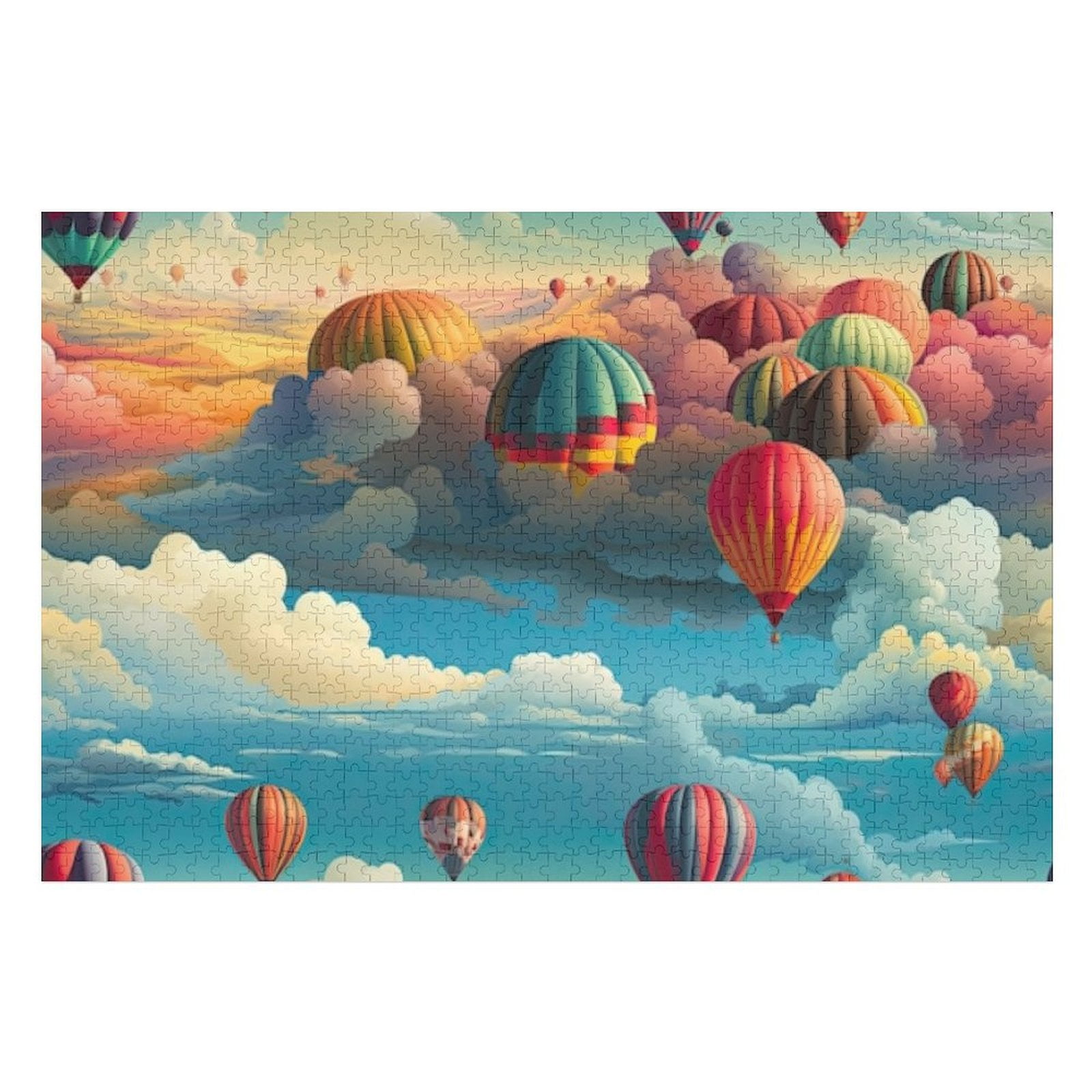 Puzzles for Adults 300 Pieces - Colorful Hot Air Balloons Funny Puzzle ...