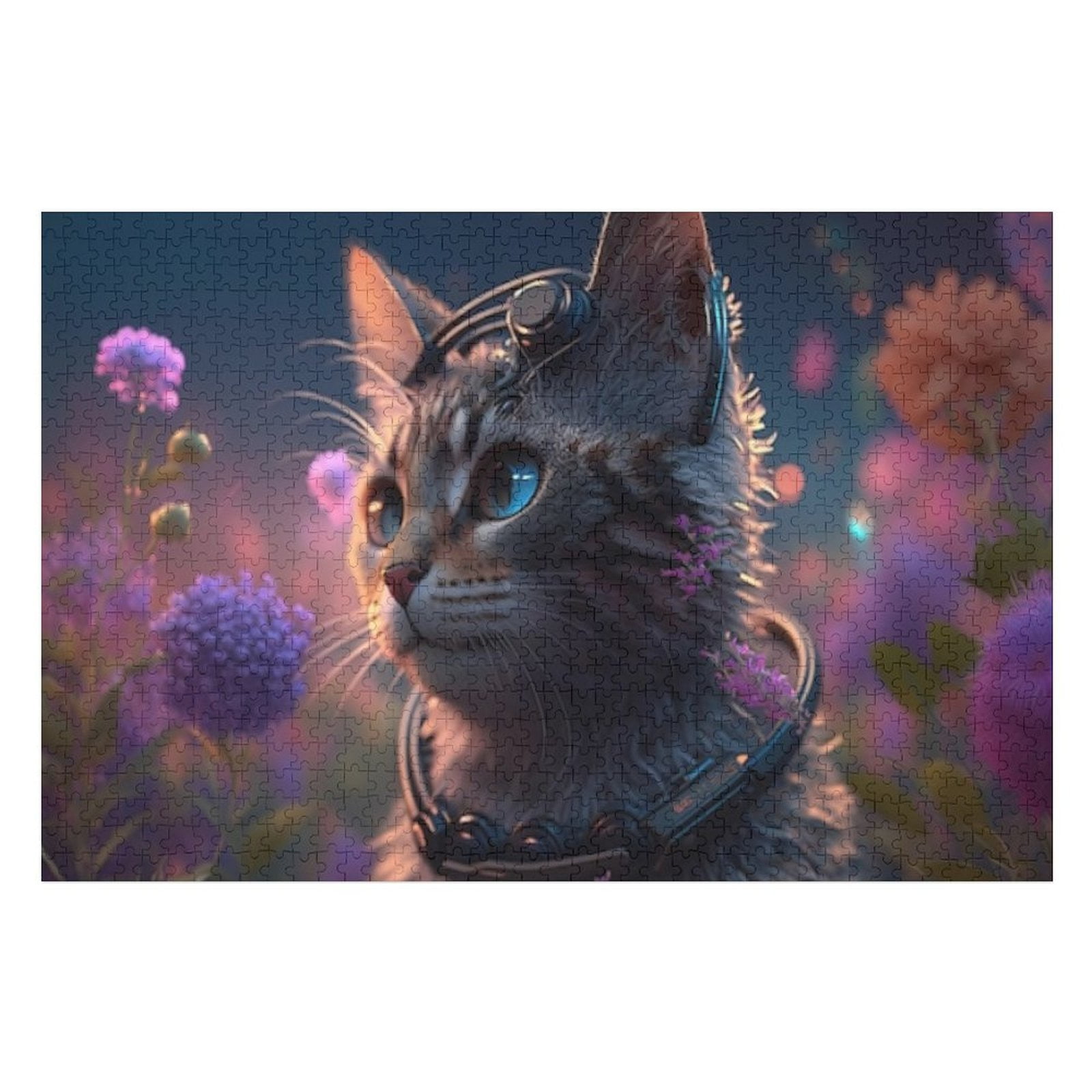 Puzzles for Adults 300 Pieces - Cyber Cat Funny Puzzle Educational ...