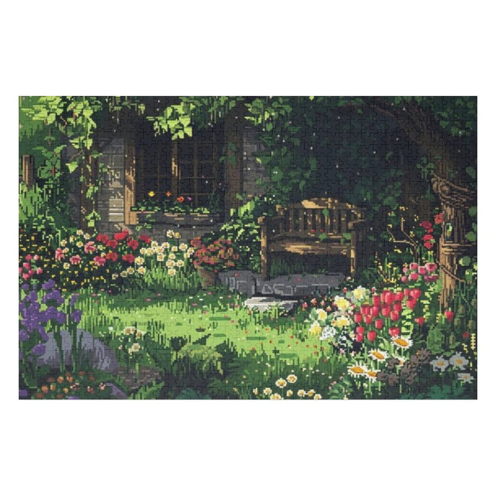 Puzzles for Adults 300 Pieces - Floral Garden Wooden Jigsaw Puzzle ...