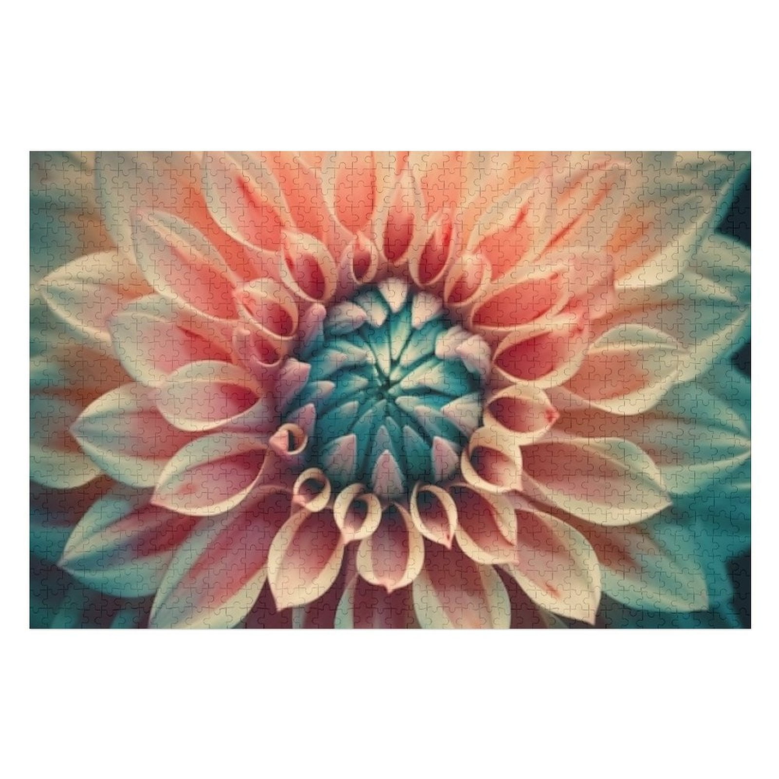 Puzzles for Adults 300 Pieces - Floral Pattern Pink Dahlia Blossom ...