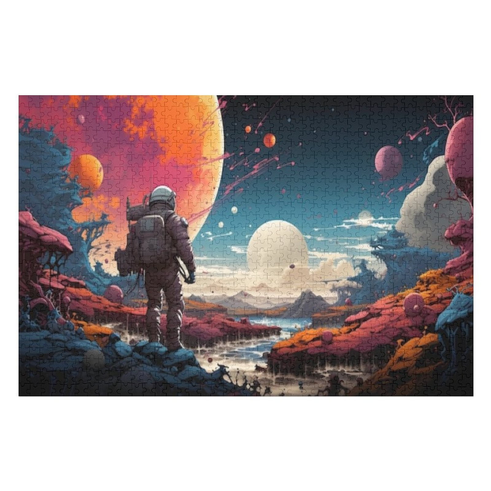 Puzzles for Adults 300 Pieces - Futuristic Space Exploration Artwork ...