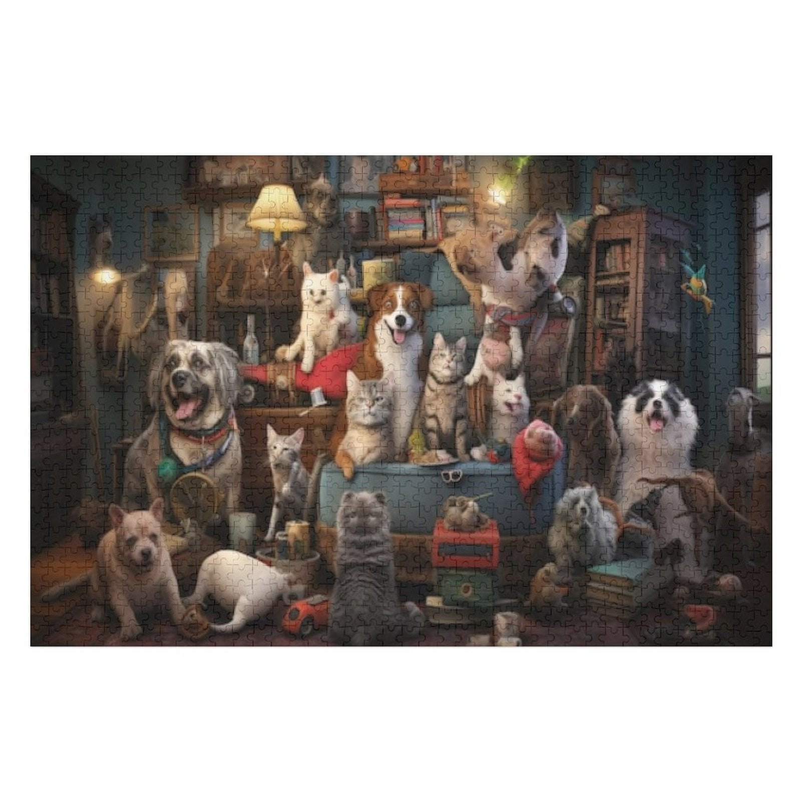 Puzzles for Adults 300 Pieces - Group Pets Funny Puzzles Challenging ...