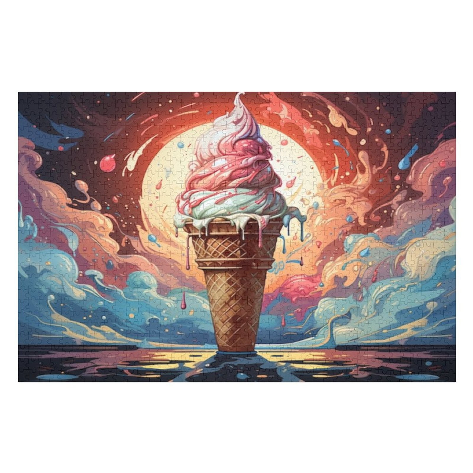 Puzzles for Adults 300 Pieces - Ice Cream Cone Funny Puzzle Educational ...