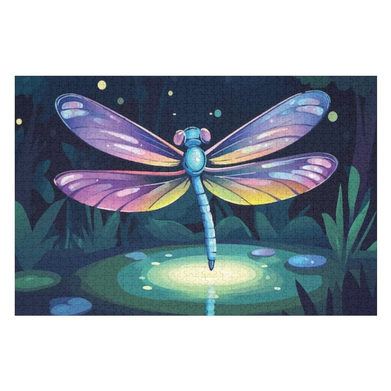 Puzzles for Adults 300 Pieces - Iridescent Dragonfly Funny Challenging ...