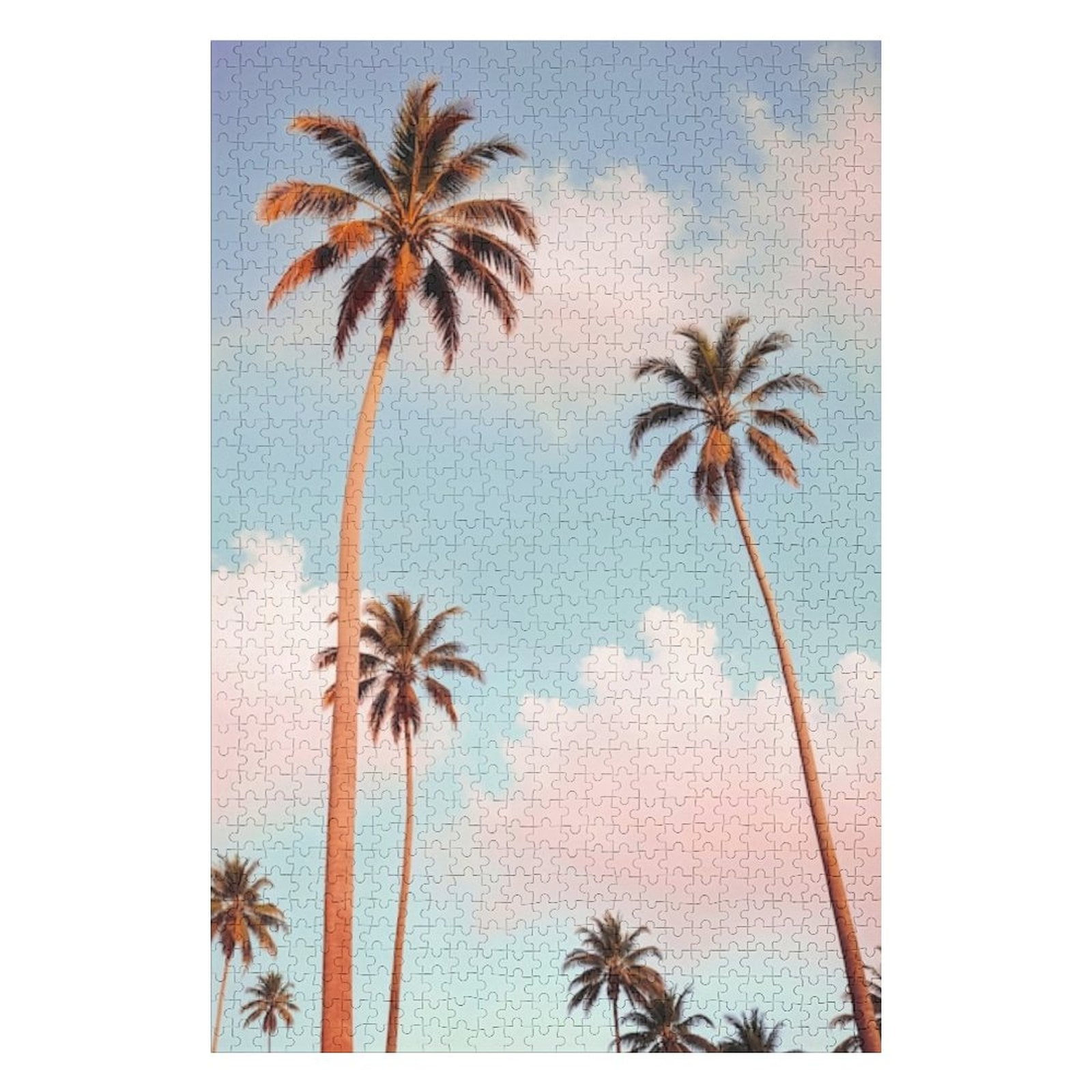 Puzzles for Adults 300 Pieces - Landscape Palm Trees Pastel Colors ...