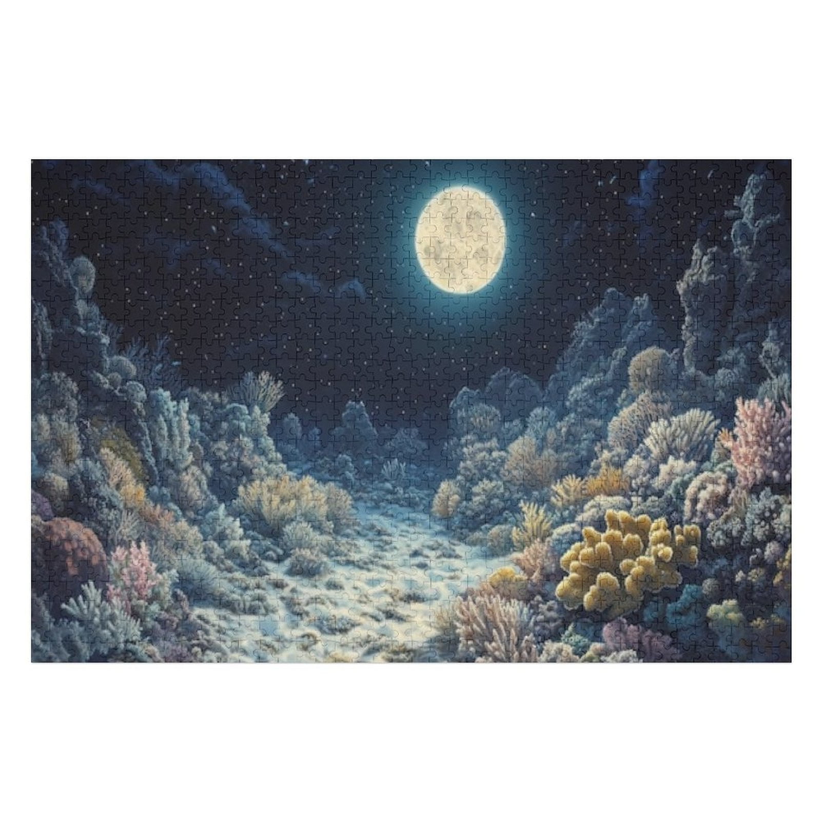 Puzzles for Adults 300 Pieces - Moonlight Coral Reef Puzzle Brain ...
