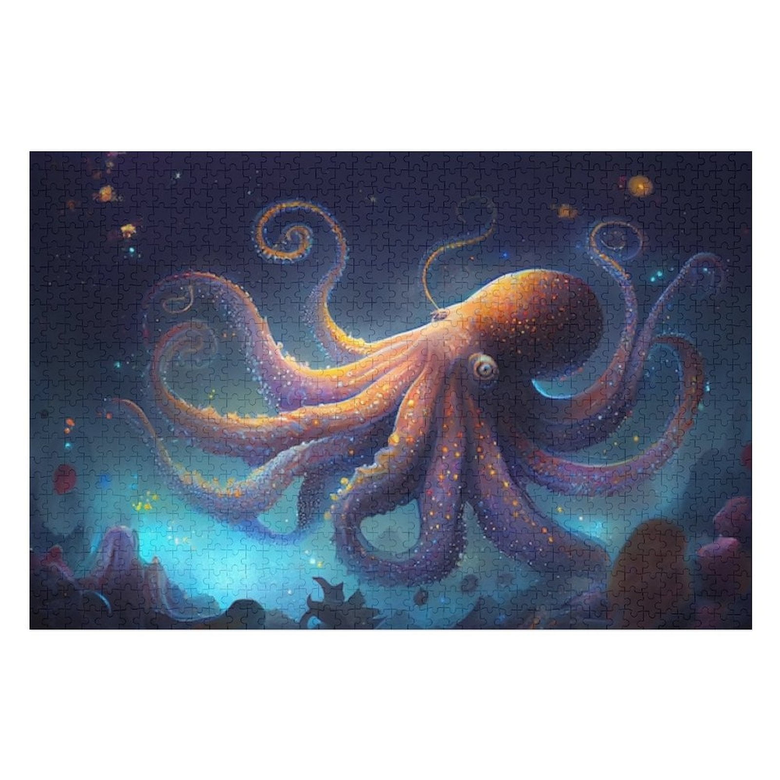 Puzzles for Adults 300 Pieces - Octopus Ocean With Many Tentacles Stars ...