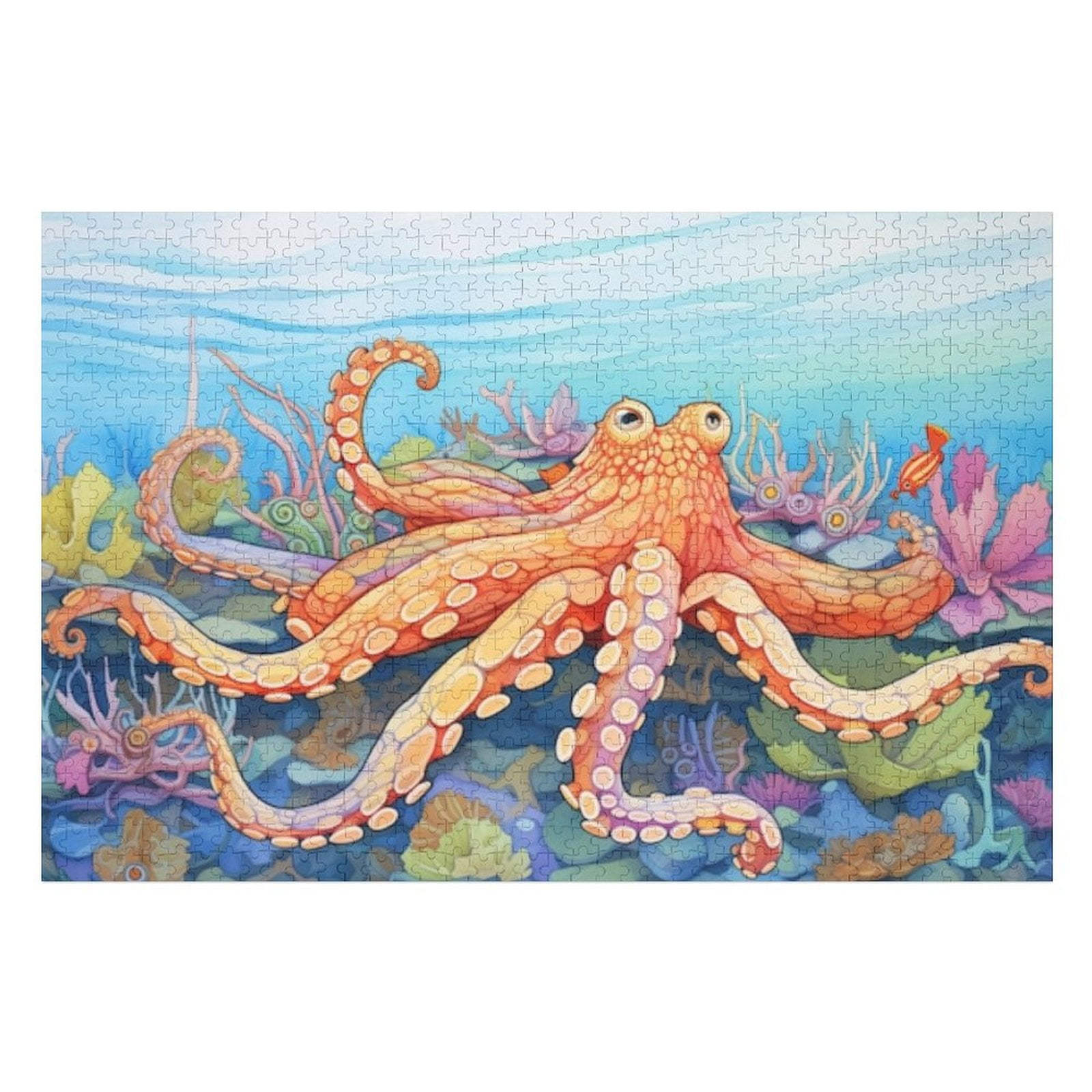 Puzzles for Adults 300 Pieces - Plucky Octopus Weaving Through ...