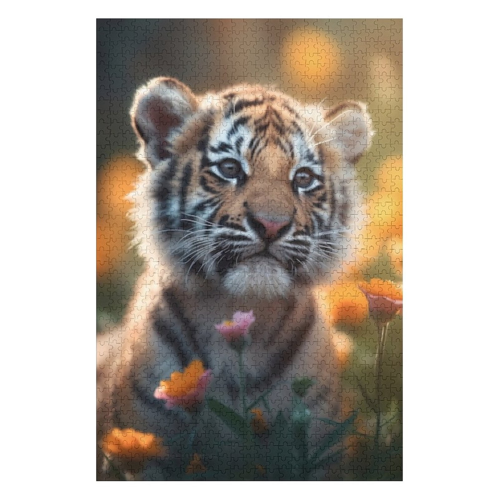Puzzles for Adults 300 Pieces - Tiger Cub Wild Funny Boxed Puzzles ...