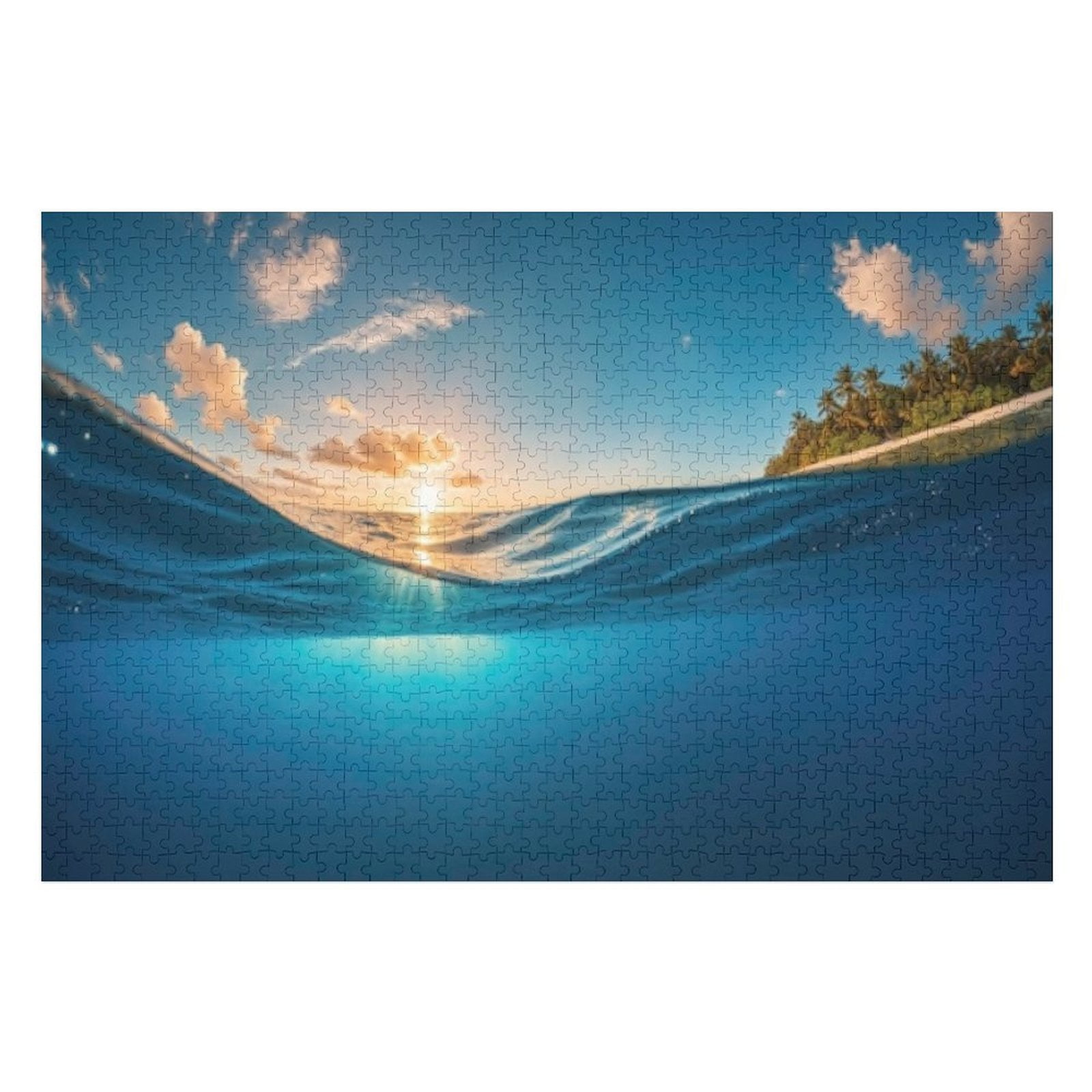 Puzzles for Adults 300 Pieces - Tropical Ocean Upside Down I Half Image ...